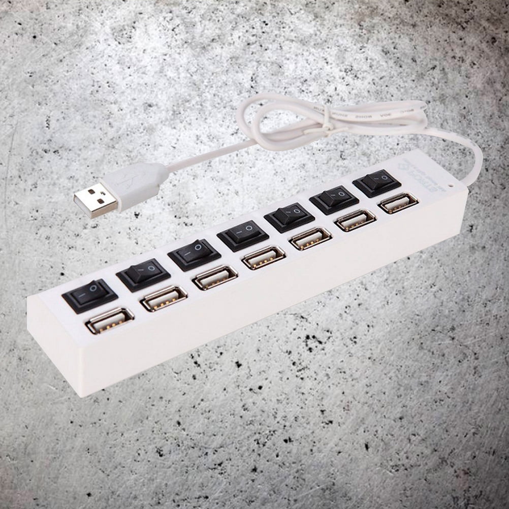 HEMOTON 7 Ports USB Ports Hub Hub USB Hub 16.60X3.70X2.50CM White - Walmart.com