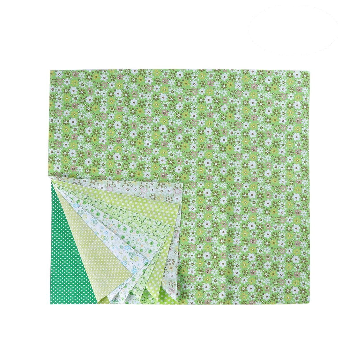 HEMOTON Cotton Fabric Sheets for Patchwork Green Soft Square Sheets ...