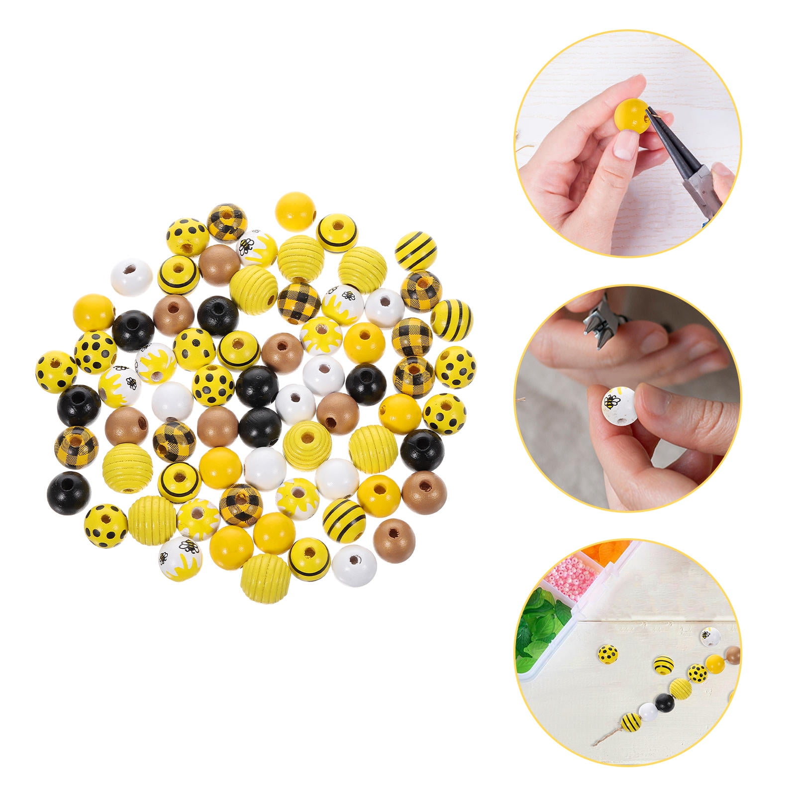 HEMOTON 72 Pcs Bee Beading Themed Beads Eye-catching Crafts - Walmart.com