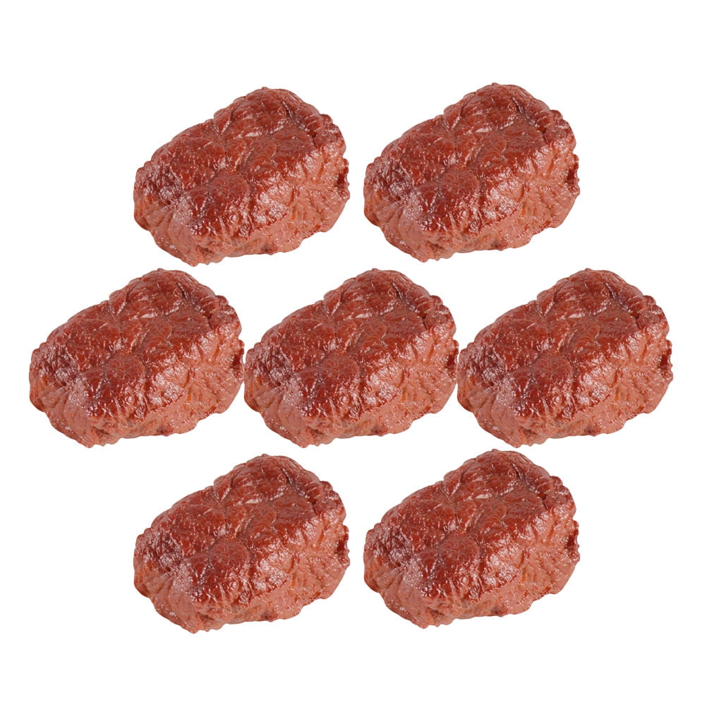 HEMOTON 7Pcs Fake Beef Blocks Cooked Beef Models Artificial Food Models ...