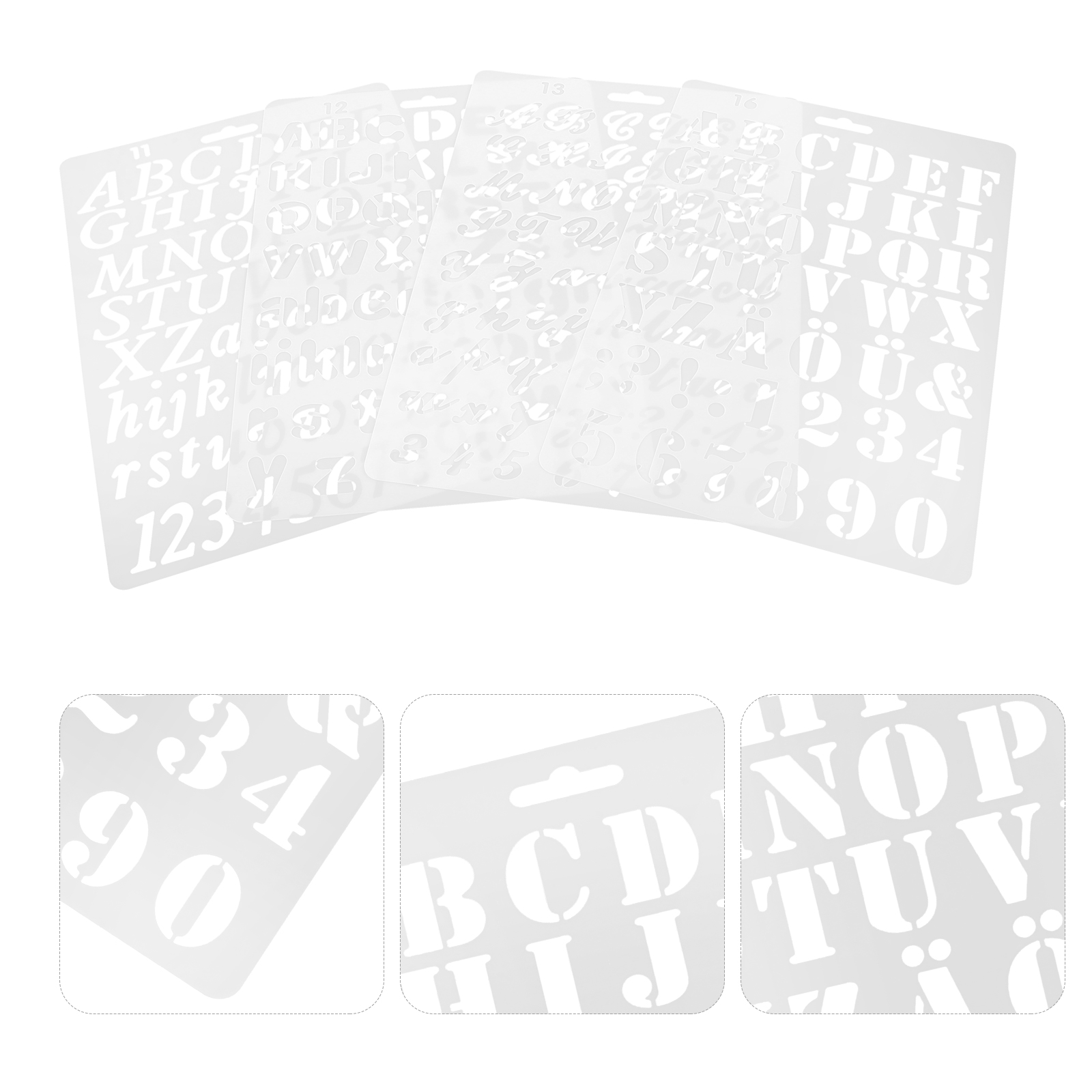 HEMOTON 8 Pcs Alphanumeric Template Stencils Graffiti Letter Big ...