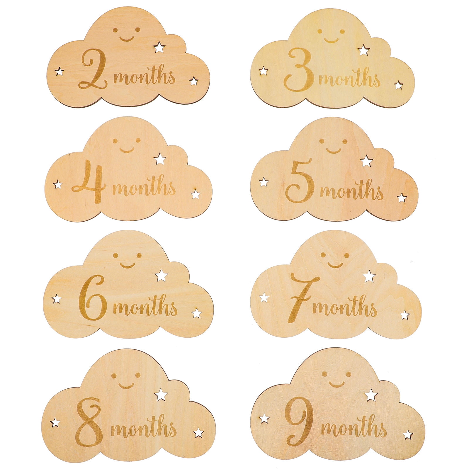 HEMOTON 8 Pcs Baby Growth Milestone Cards Months Signs Newborn ...