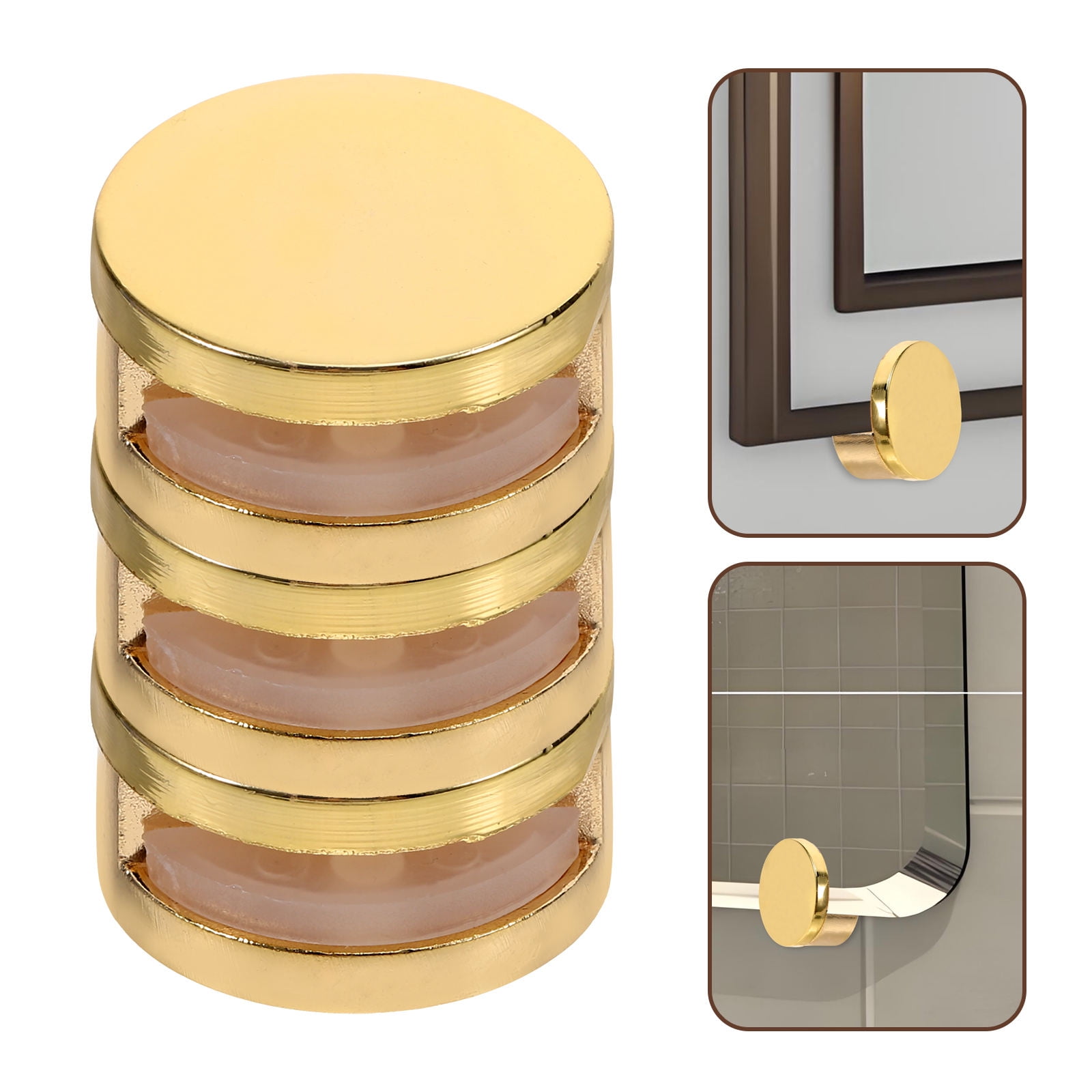 HEMOTON 8 Pcs Bathroom Shelf Bracket Clips Double Hole Mirror Holder ...