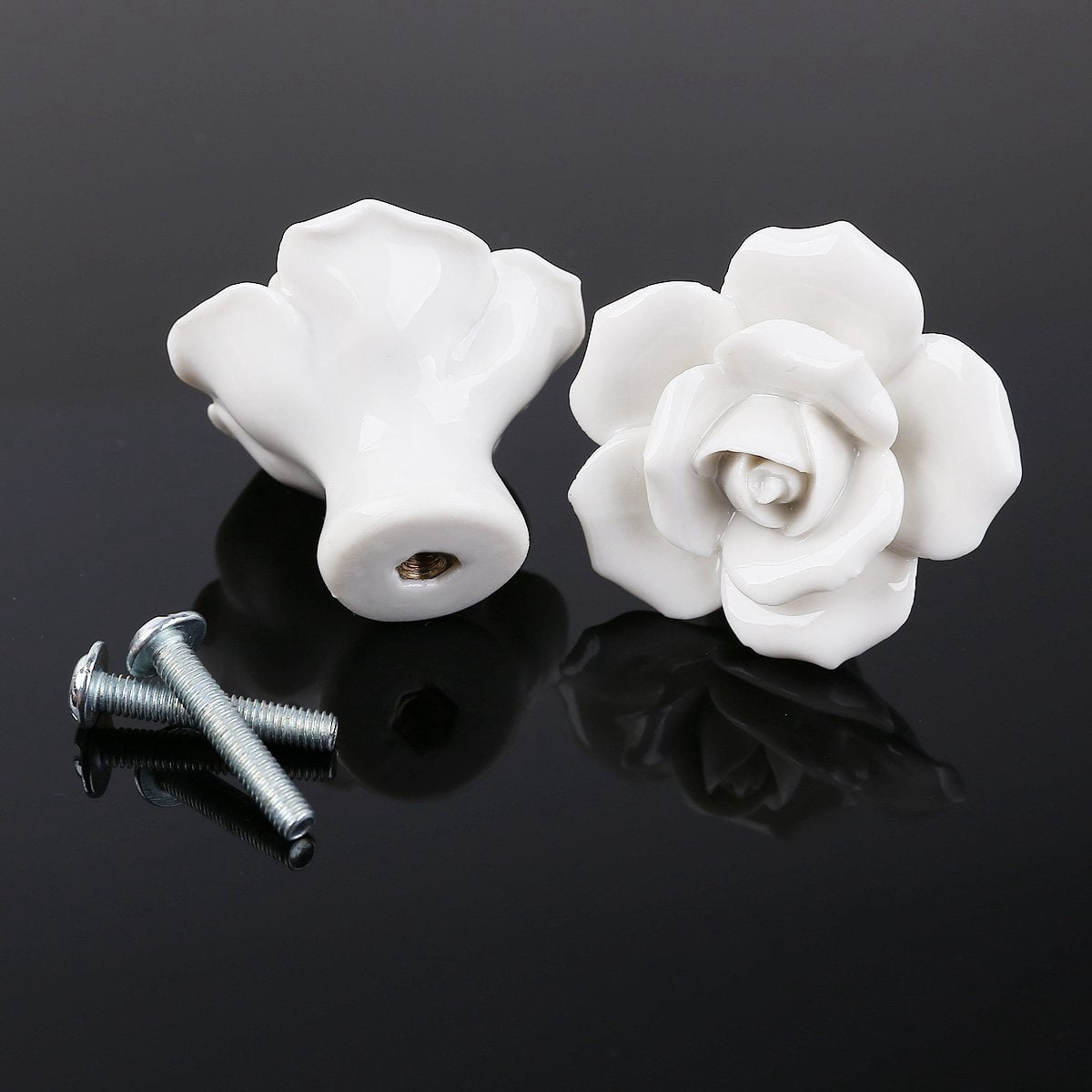 HEMOTON 8 Pcs Door Knobs Ceramic Handle Vintage Style Knobs 4.10X4.10X3 ...