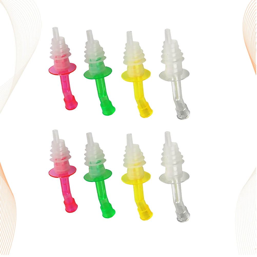 HEMOTON 8 Pcs Liquor Spout Plastic Bottle Plugs Delicate Pouring Nozzle ...