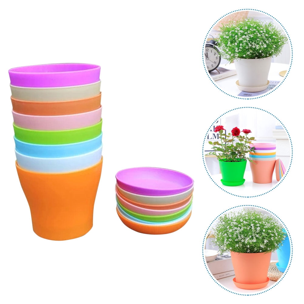 HEMOTON 8 Pcs Plastic Plant Container Flowerpot for Bookshelf Office ...
