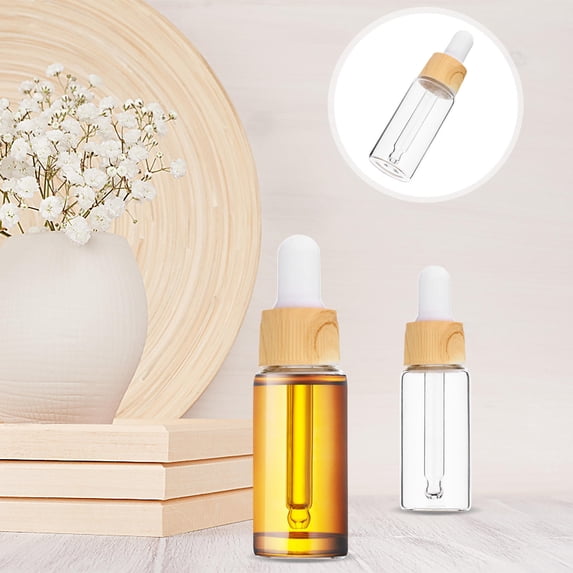 HEMOTON 8 Pcs Refillable Dropper Wood Grain Bottle Practical Dispenser ...