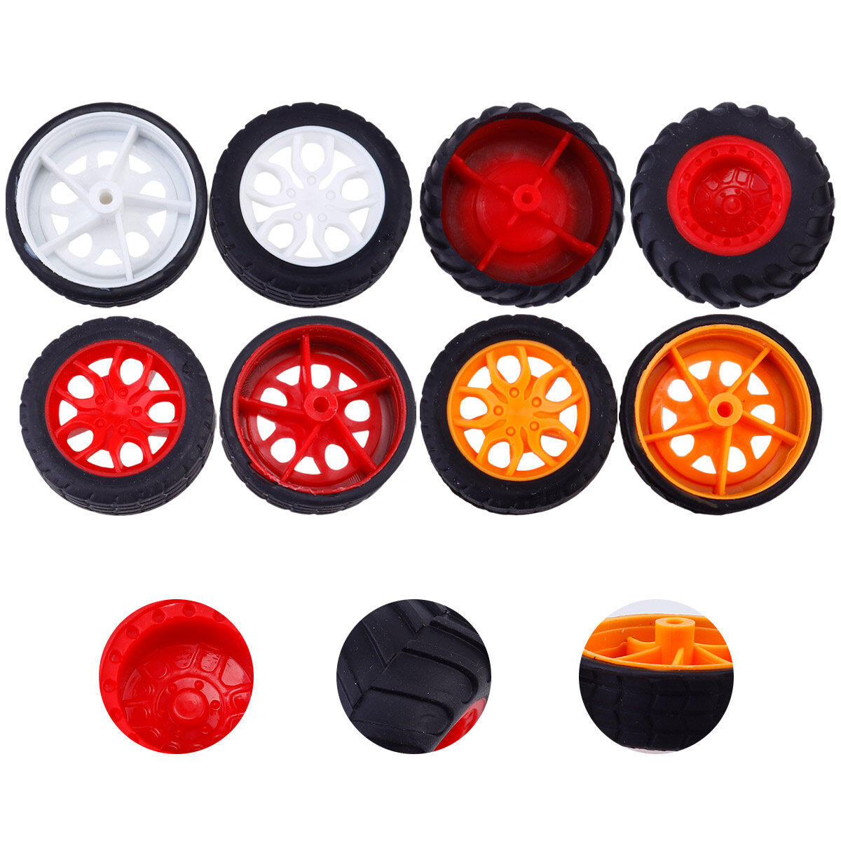 HEMOTON 8 Pcs Replacement Toy Car Wheels Accessories for Four-Wheel ...