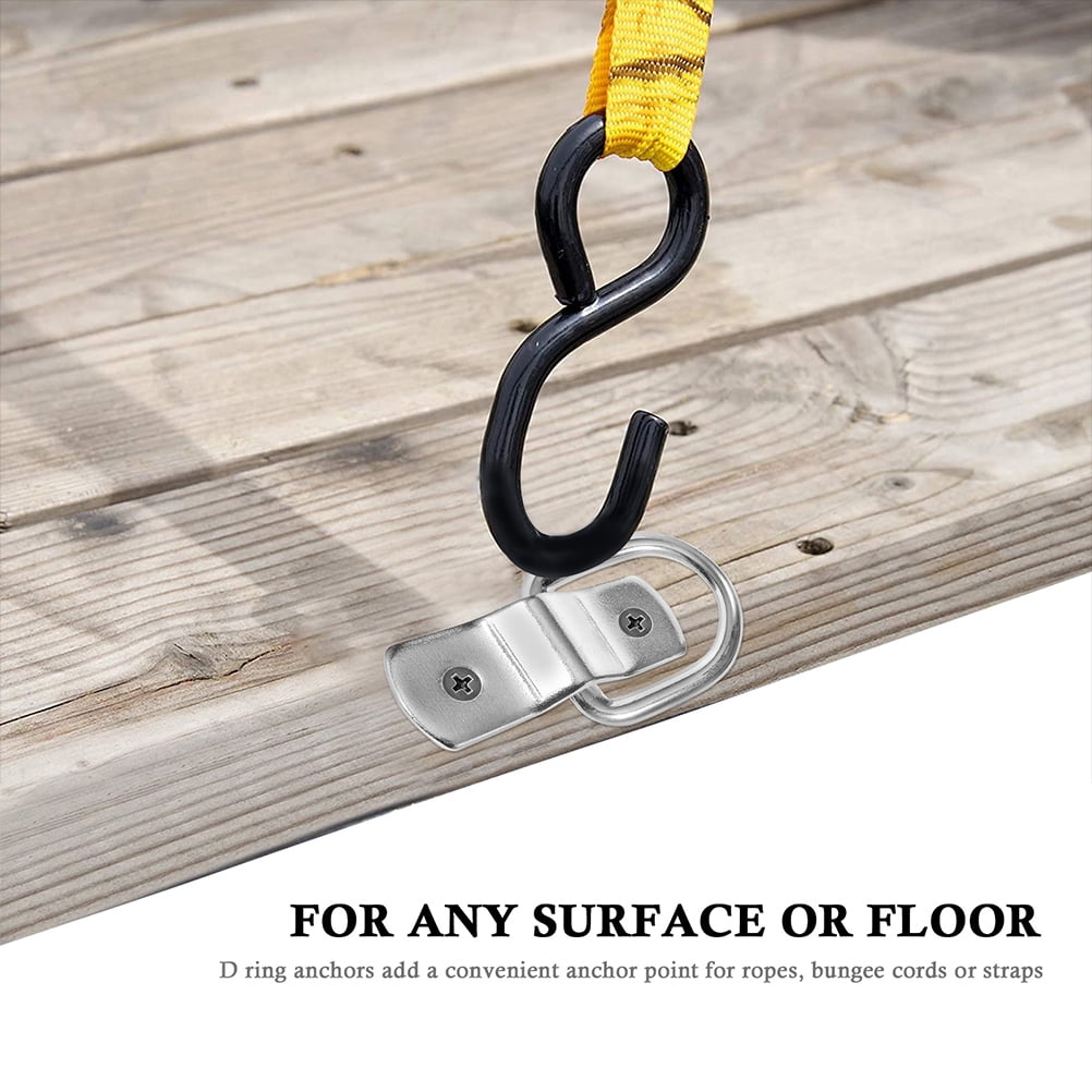 SOPOTUTU Heavy Duty D Rings Tie Down Anchors Iron Truck Cargo Securing 8pcs 2.9×1.6×0.1in ...