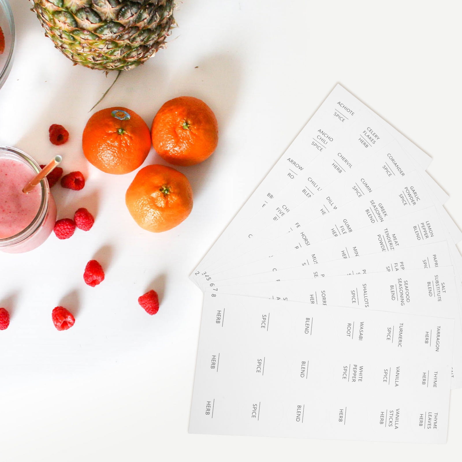 HEMOTON 8 Sheets Removable Spice Labels Waterproof Spice Jar Stickers ...