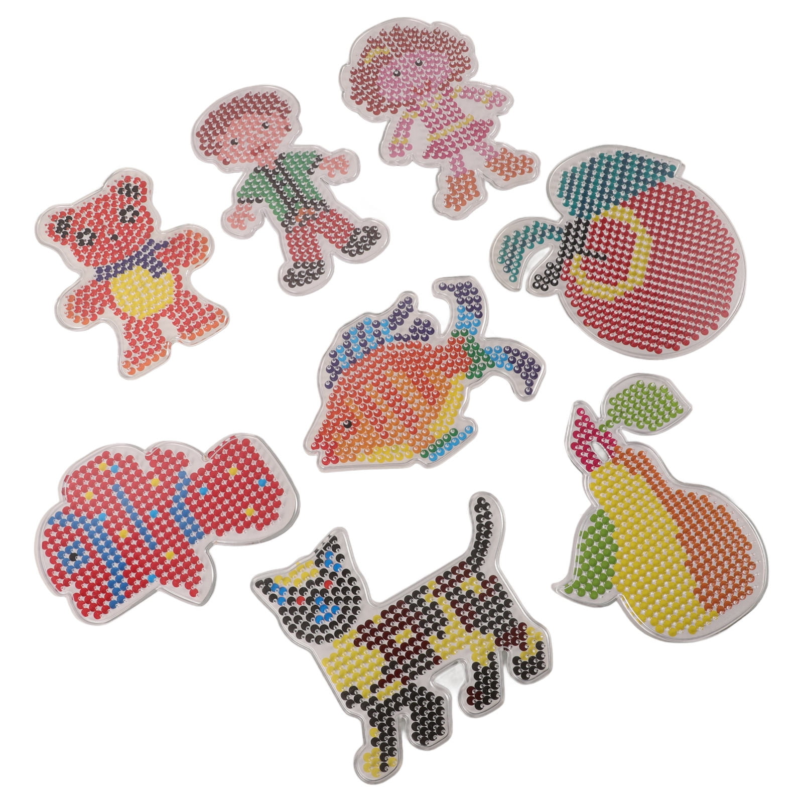 HEMOTON 8PCS Children's Puzzle DIY Manual Spell Bean Template Square ...