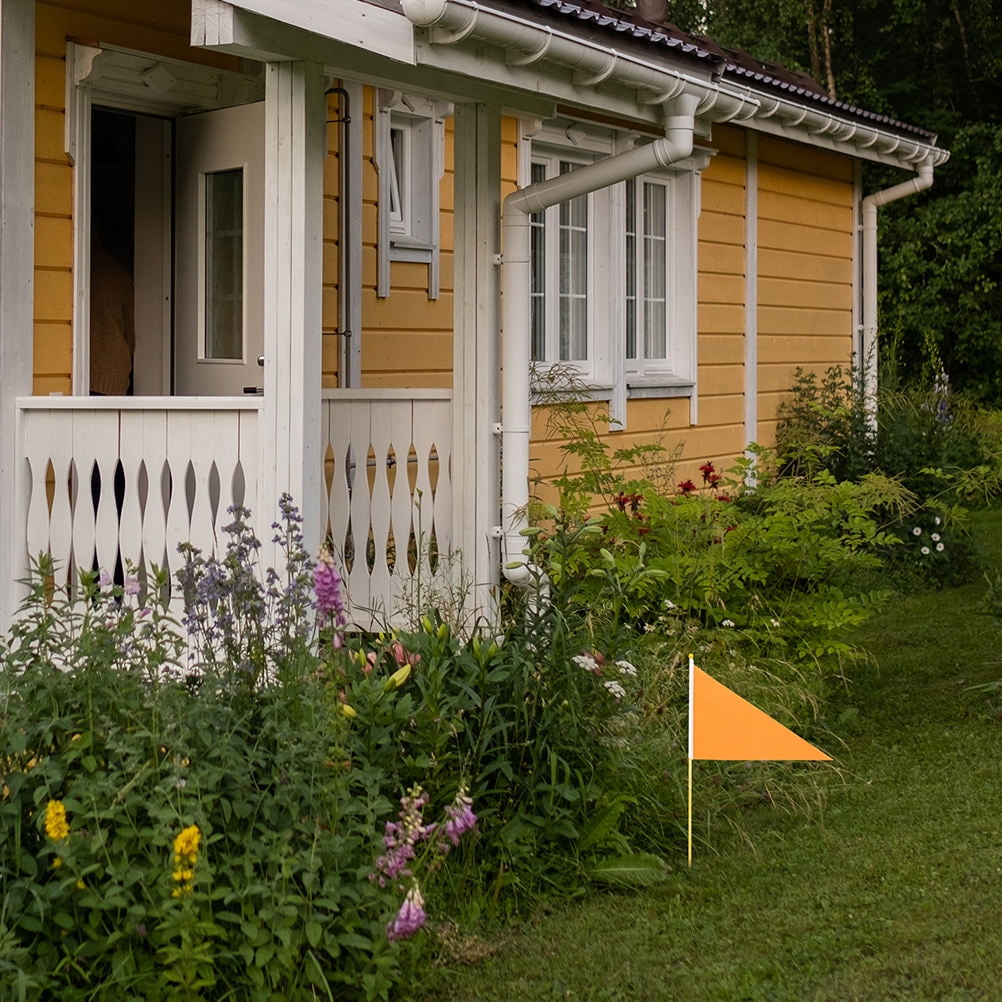 HEMOTON 8Pcs Lawn Mark Flags Construction Marker Triangle Flags Site ...