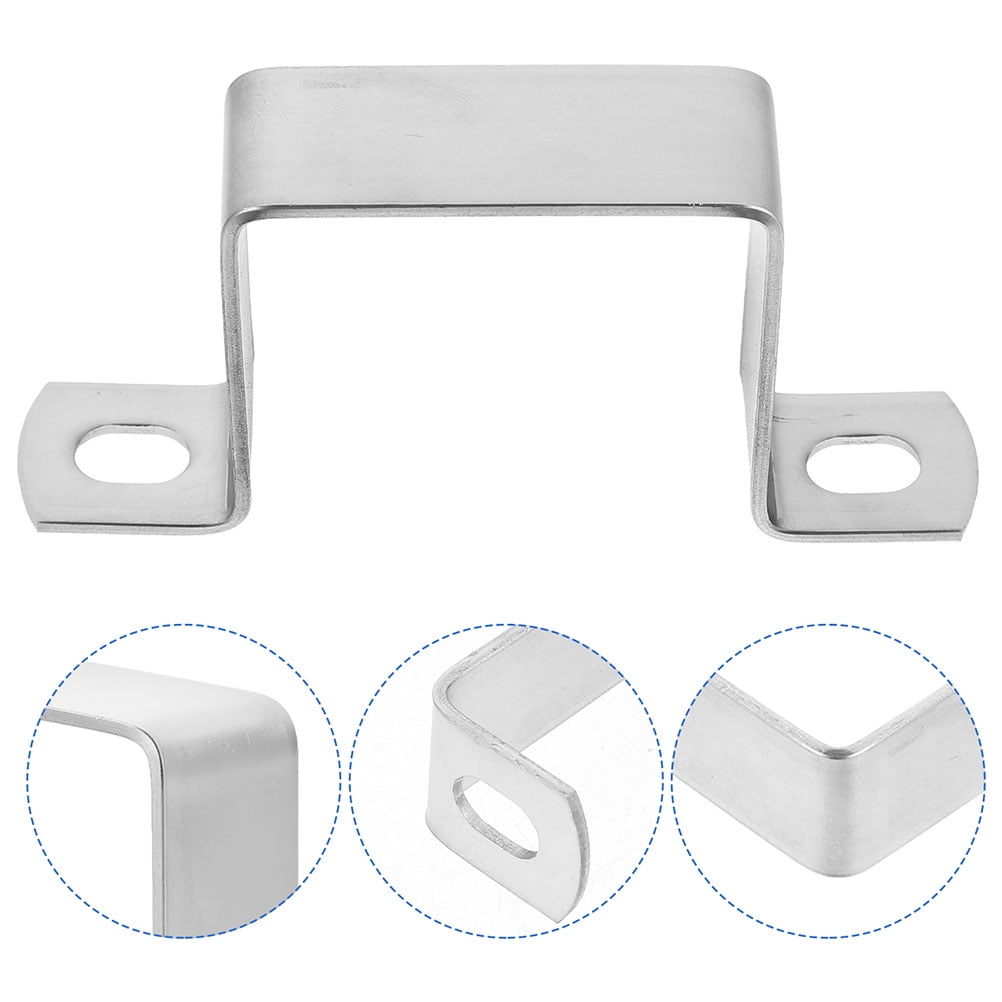 HEMOTON 8Pcs Square Tube Clamp Bracket Pipe Clamp Pipe Support Base ...