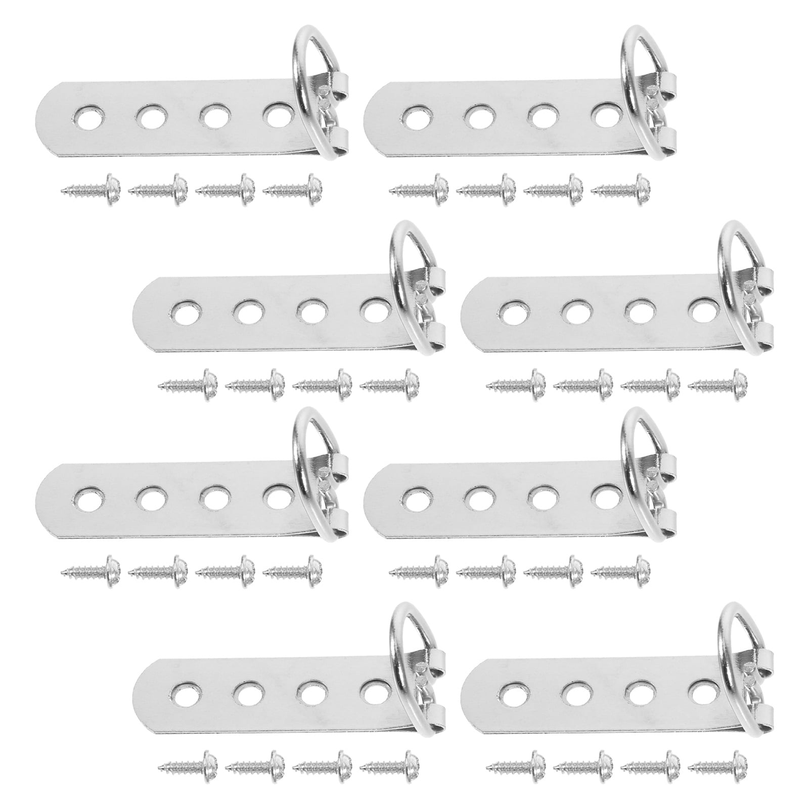 HEMOTON 8pcs D-Ring Picture Hangers With Screws Heavy Duty Metal Frame ...