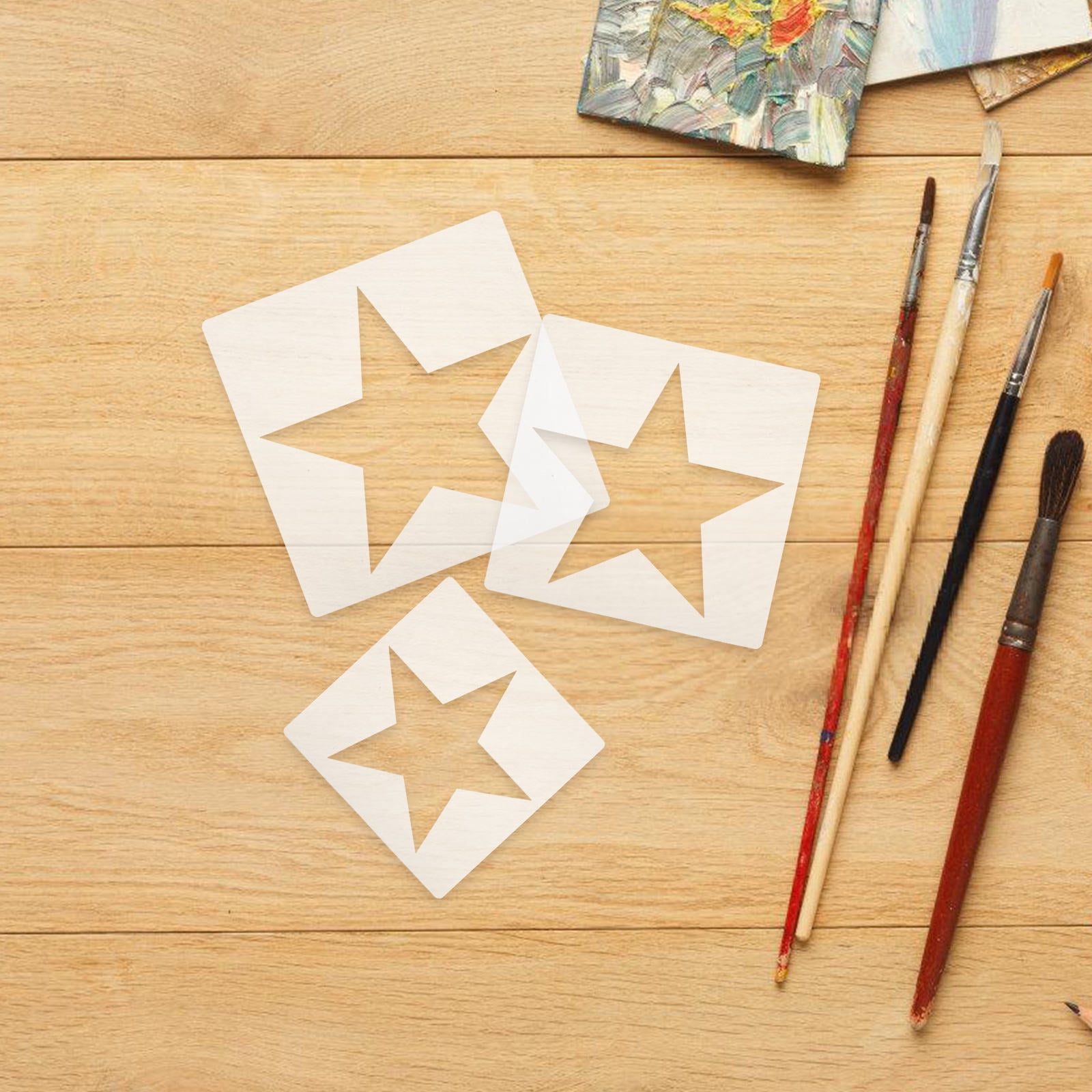 HEMOTON 8pcs Large Star Shape Stencils For Painting On Wood Reusable Different Sizes Star ...