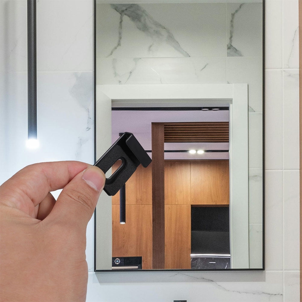 HEMOTON 8pcs Metal Mirror Clips for Wall Mounting with Screws Heavy Duty Mirror Holder Clips for ...