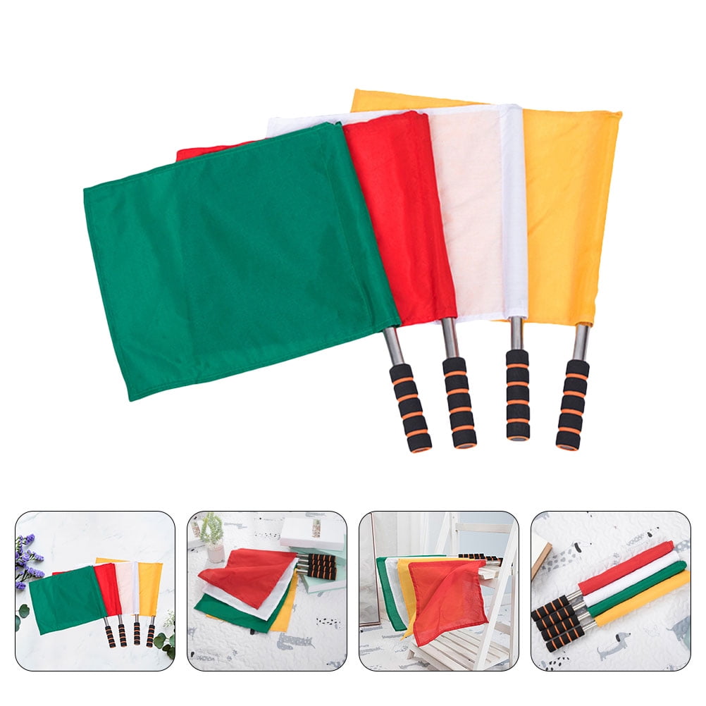 HEMOTON 8pcs Referee Football Soccer Flags Race Conducting Flags Soccer Referee Flags Football ...