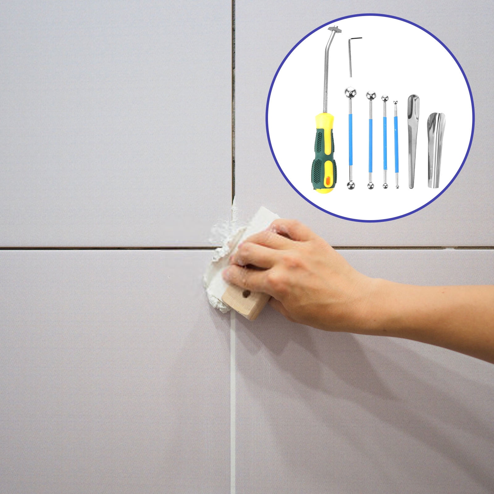 HEMOTON 9 Pcs Caulking Applicator Finishing Tool Kit Tile Grouting Tools - Walmart.com