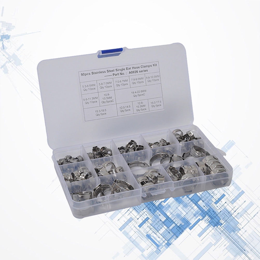 HEMOTON 90 PCS Adjustable Hose Clamps Confined Space Hose Clamps 2.5X2 ...