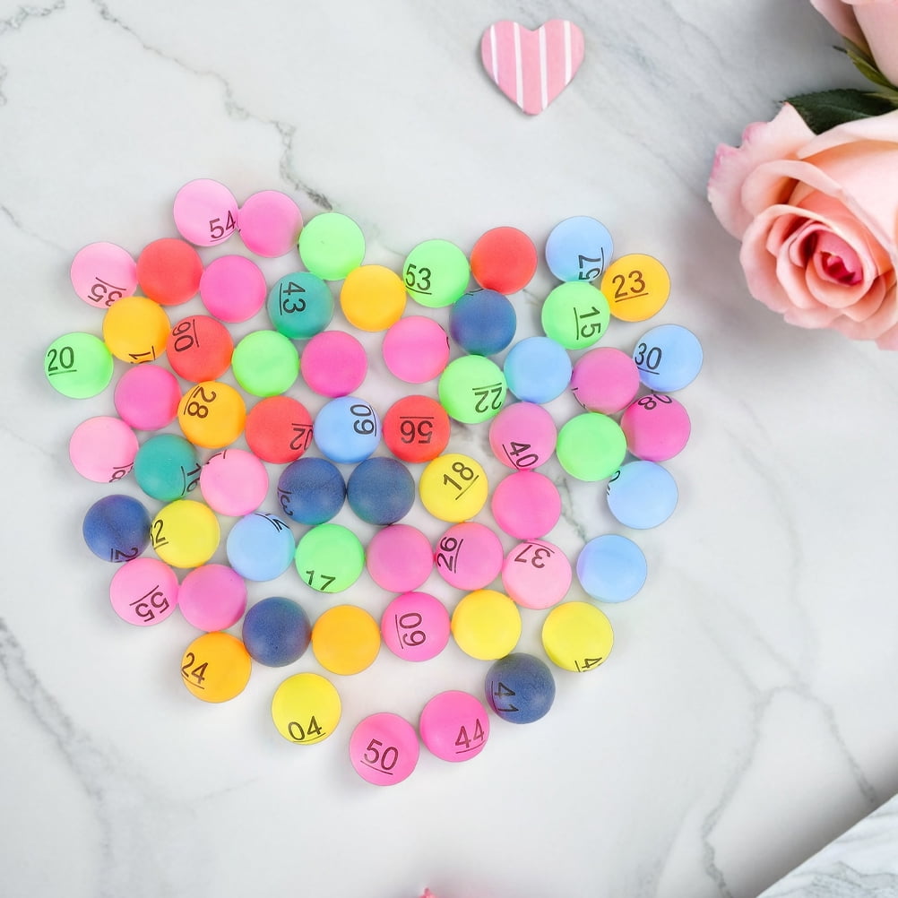 HEMOTON 90pcs Numbered Draw Balls 1-90 Colorful Number Balls Plastic ...