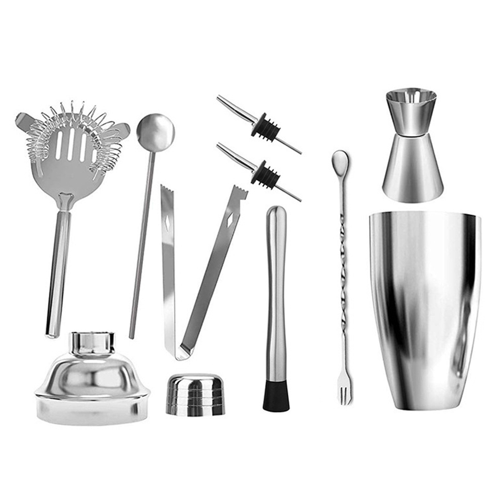 HEMOTON 9pcs 550ml Practical Cocktail Shaker Stainless Steel Drink ...