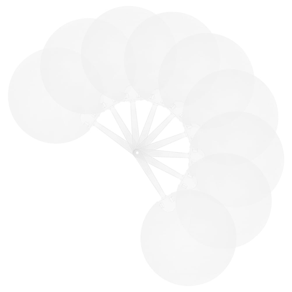 HEMOTON 9pcs Blank Fans Transparent Hand DIY Fans Hand Painted Graffiti ...