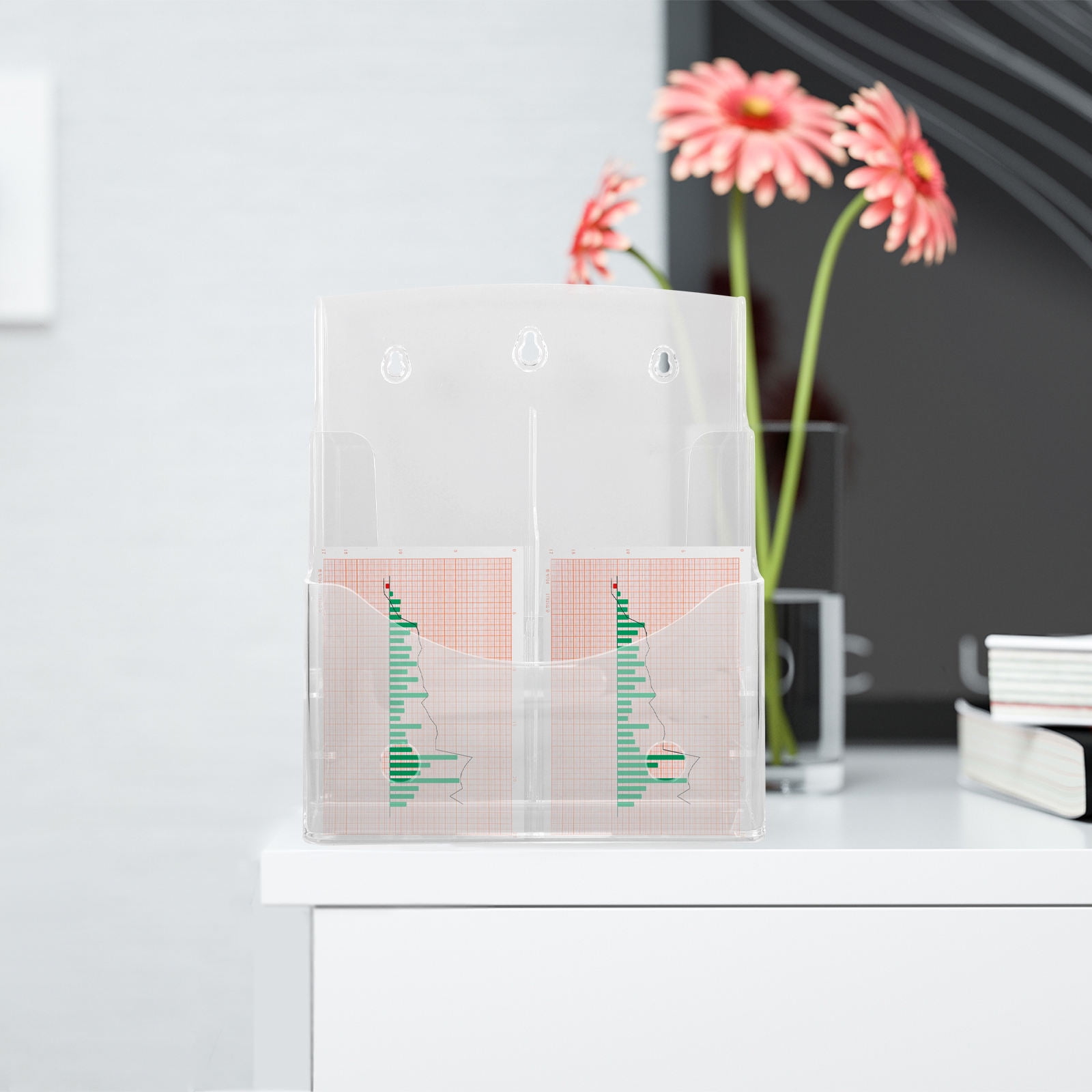 HEMOTON A4 Leaflet Holder File Desk Office Accessories Document for ...