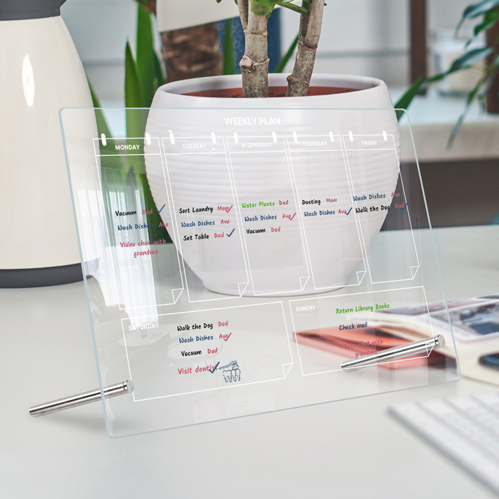 HEMOTON Acrylic Memo Board for Writing Use with Assorted Colors and Pen ...