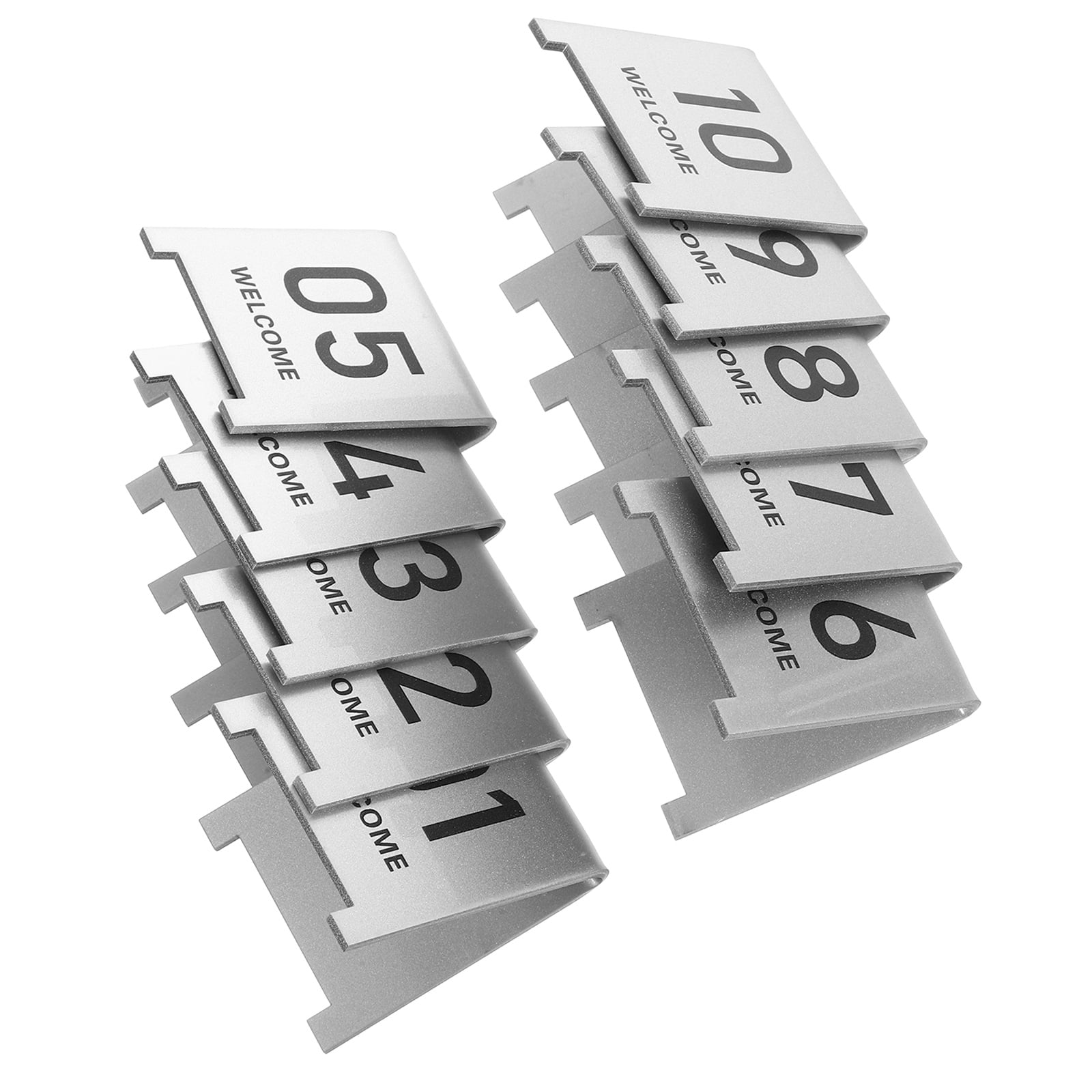HEMOTON Acrylic Number Markers Reusable Tent Signs for Home Silver 1 ...