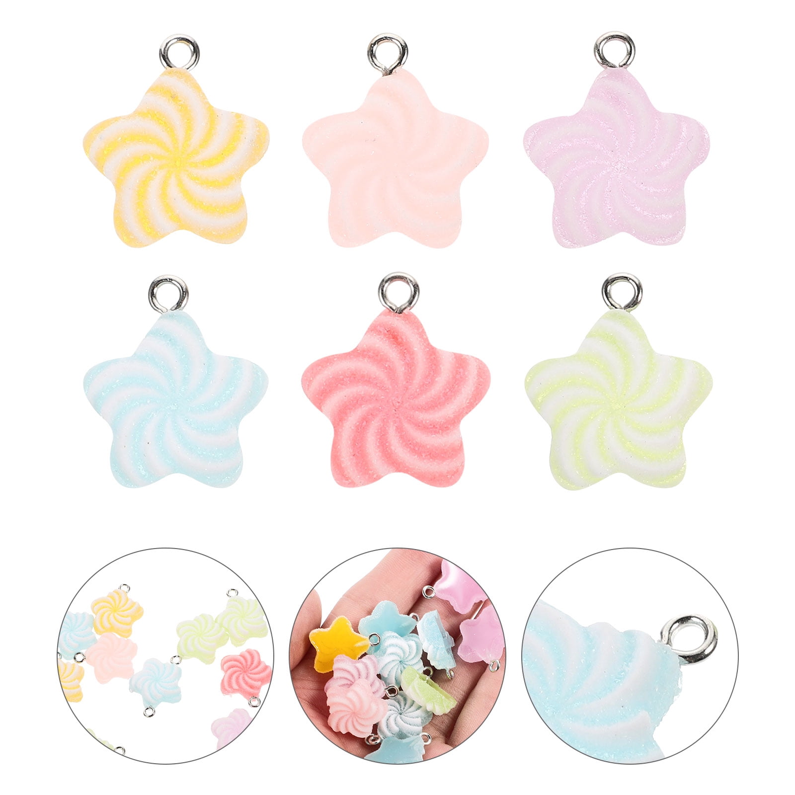 HEMOTON Acrylic Star Charms for Jewelry Making Assorted Color Adds ...