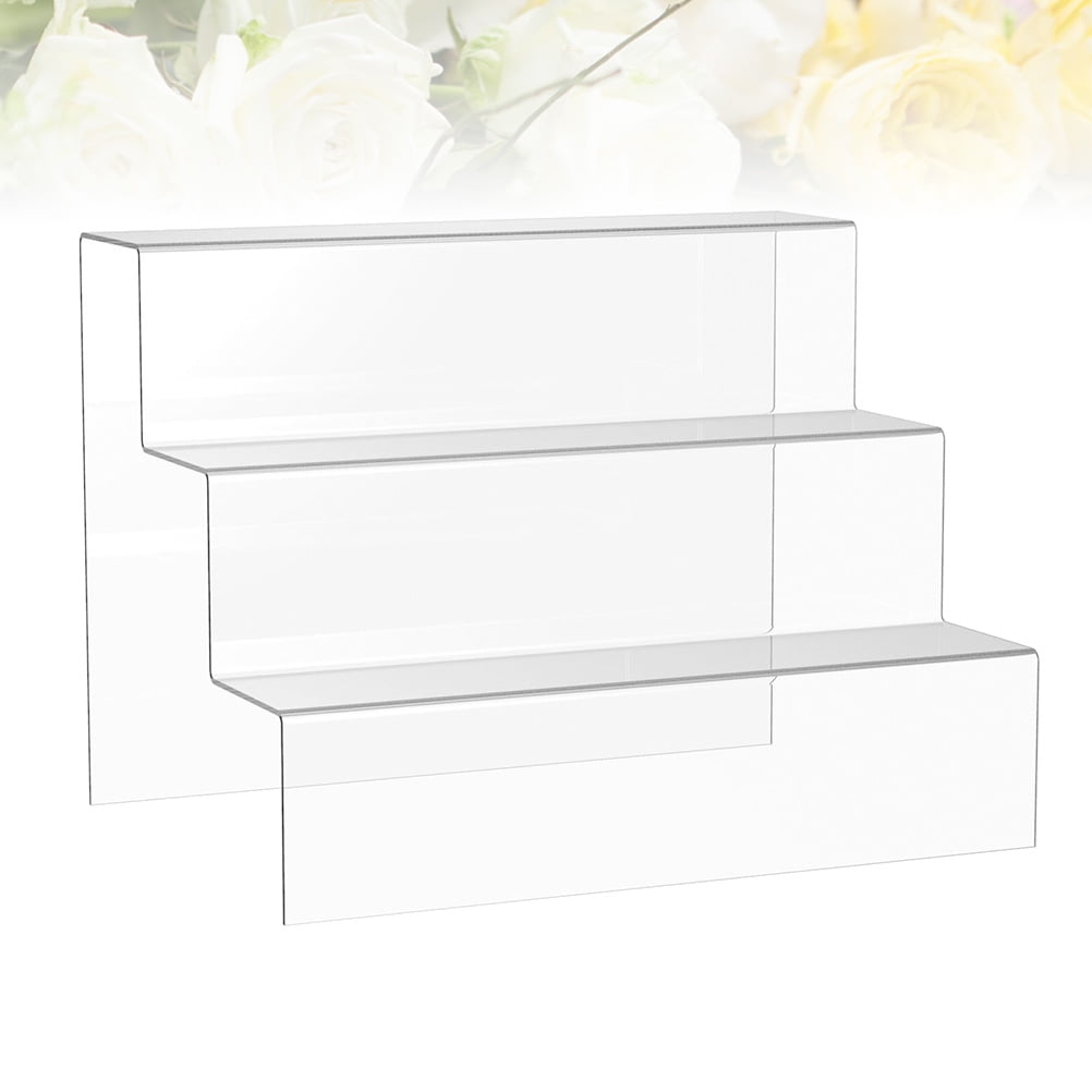 HEMOTON Acrylic Stepped Display Stand 3-Tier Storage Rack Desktop ...