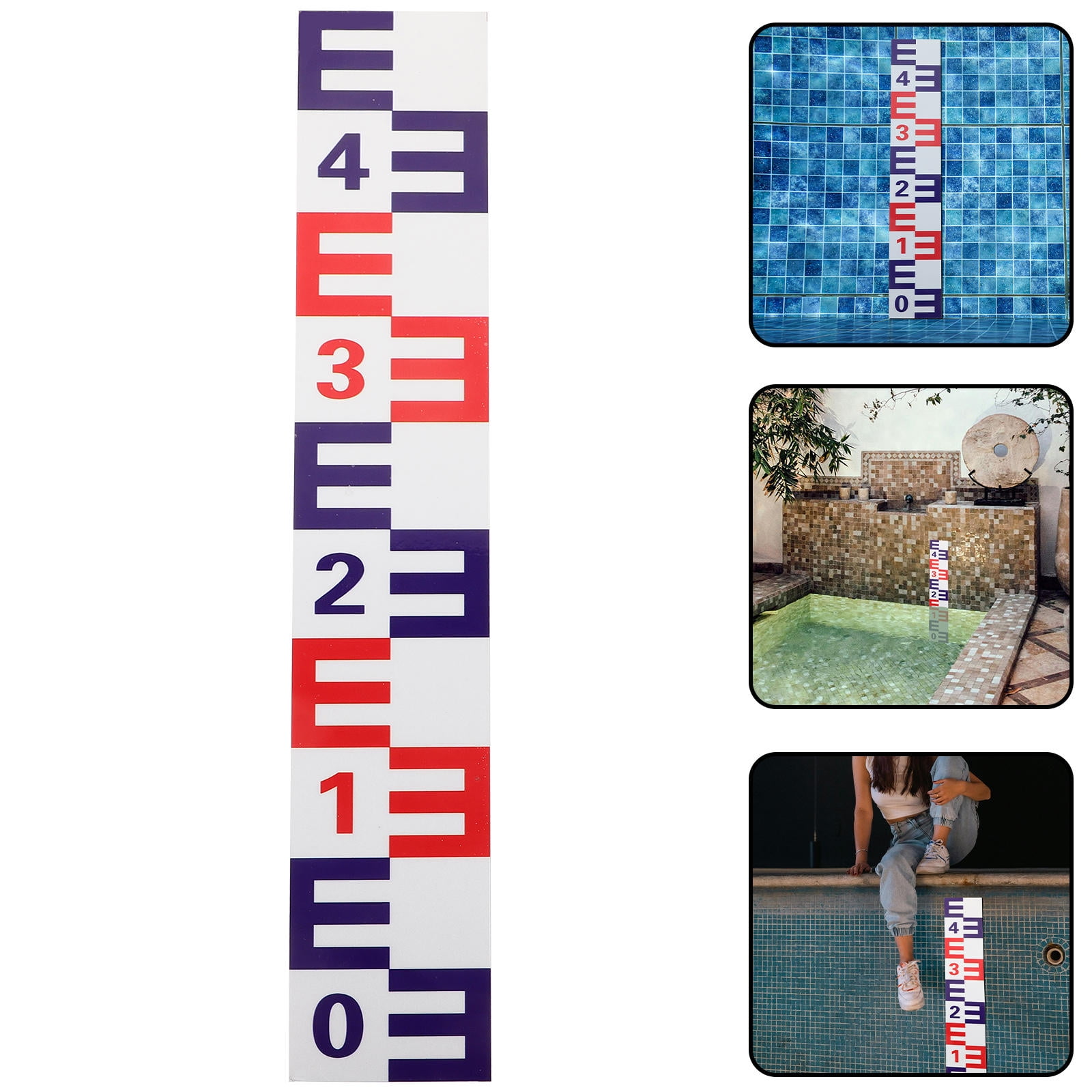 HEMOTON Adhesive Water Level Ruler for Pools, Pool Water Level Gauge ...