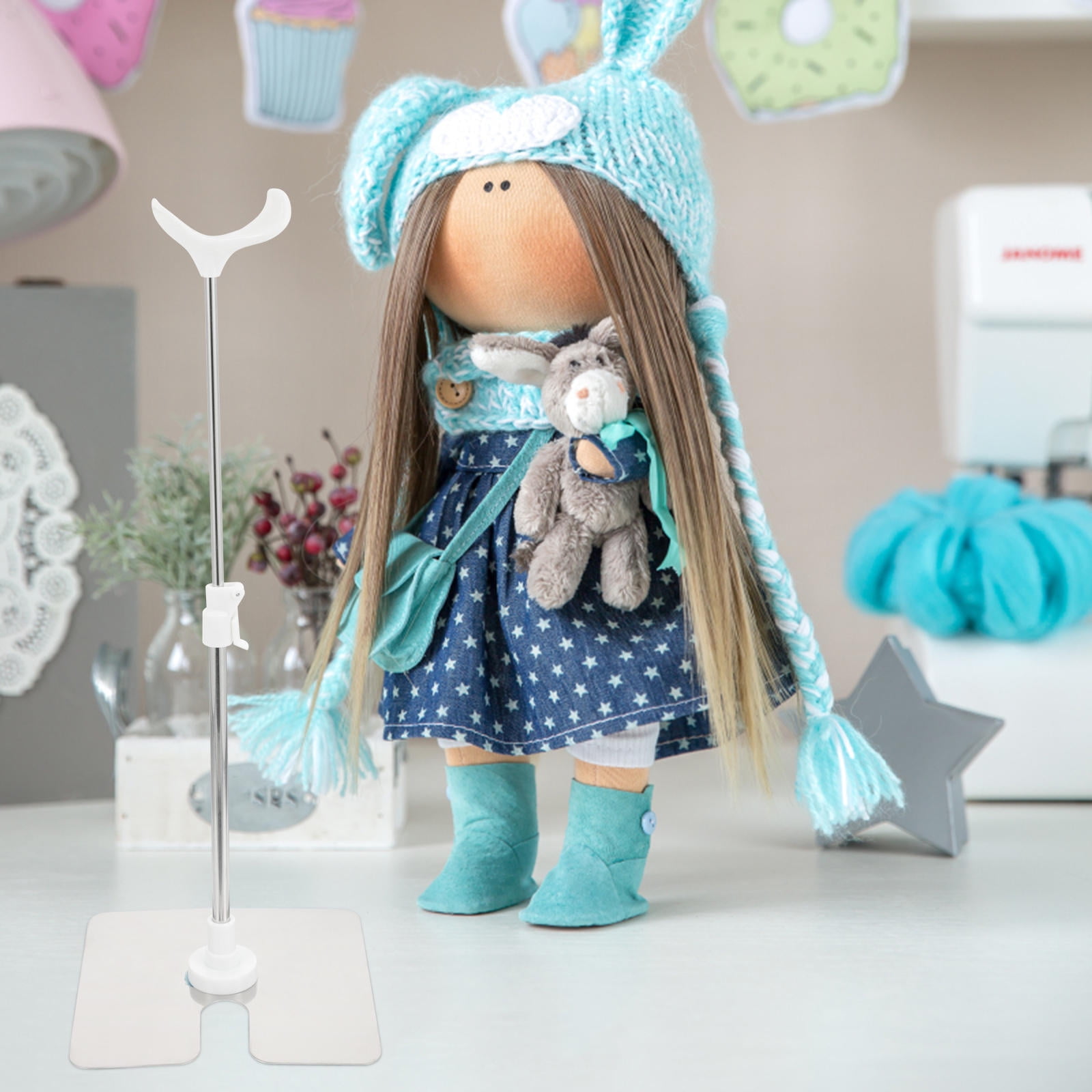 HEMOTON Adjustable Doll Stand Doll Stands Display Holder Doll Display ...