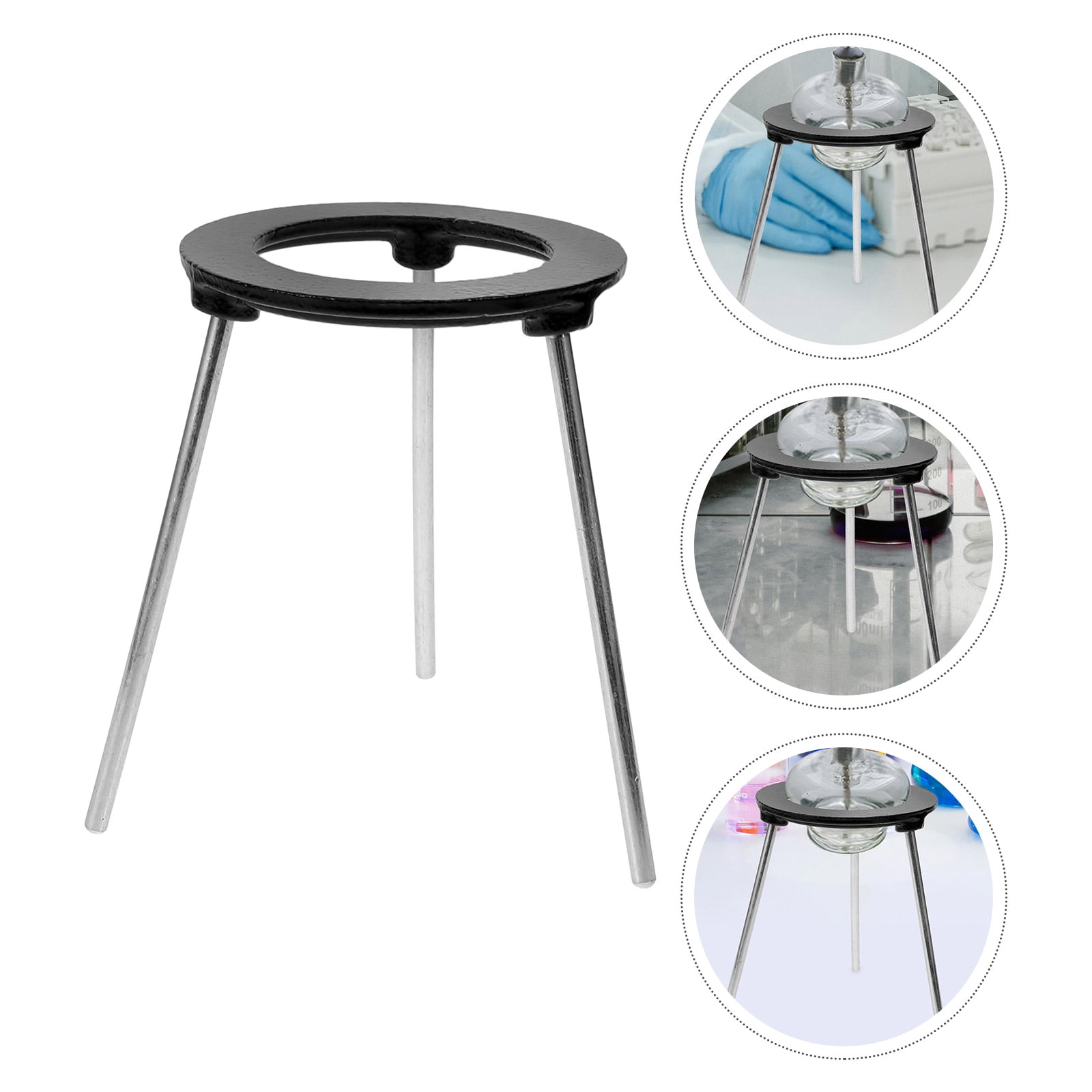 UPGRATOR Lamp Lab Tripod Stand Bunsen Burner Tripod Stand Black 1Set ...