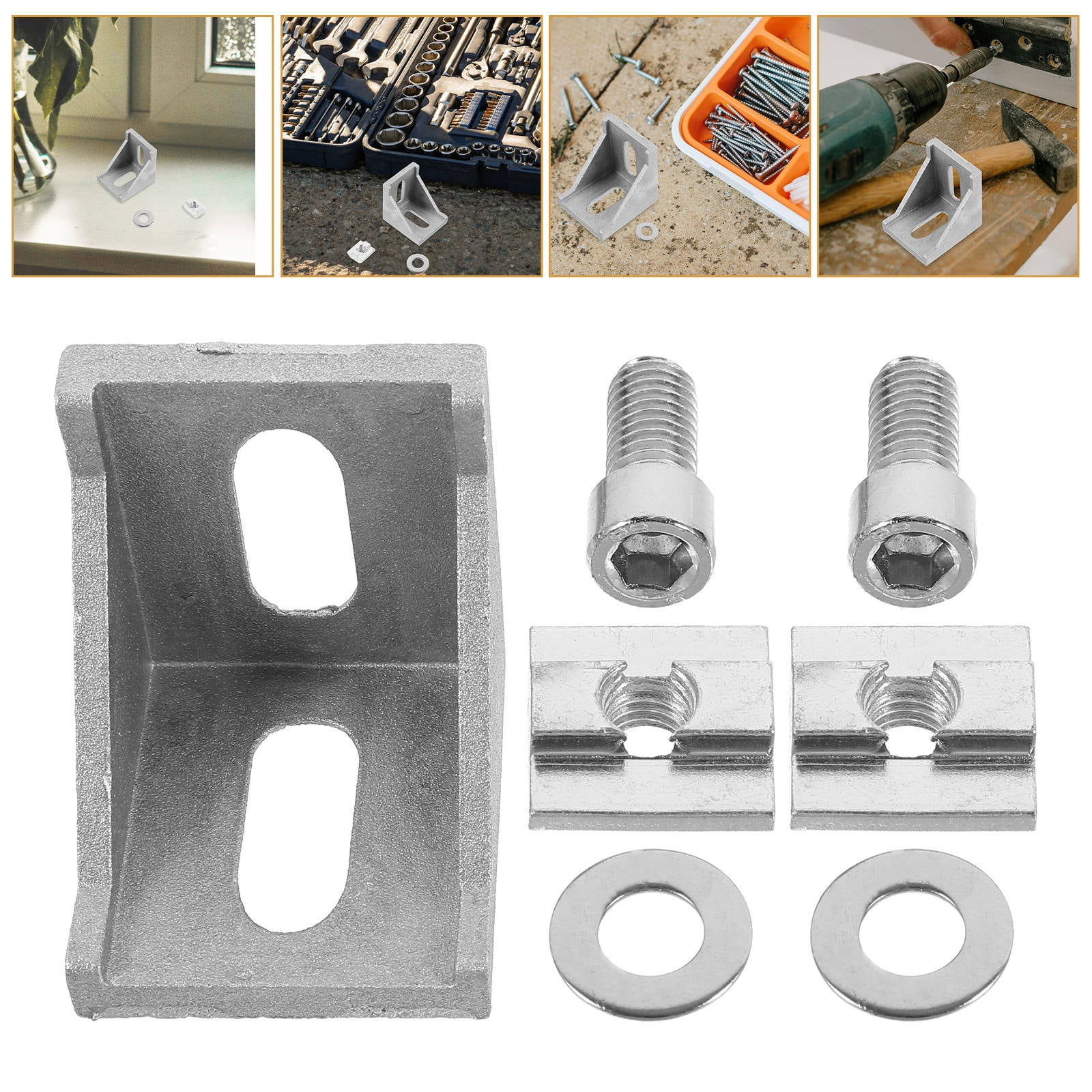HEMOTON Aluminum Extrusion Hardware Connectors Profile Angle Bracket ...