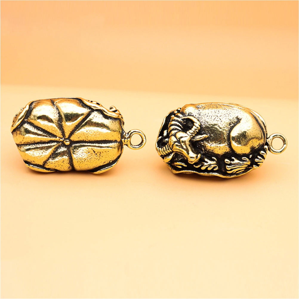 HEMOTON Antique Style Brass Cow Pendant for Decor Use Golden Color ...