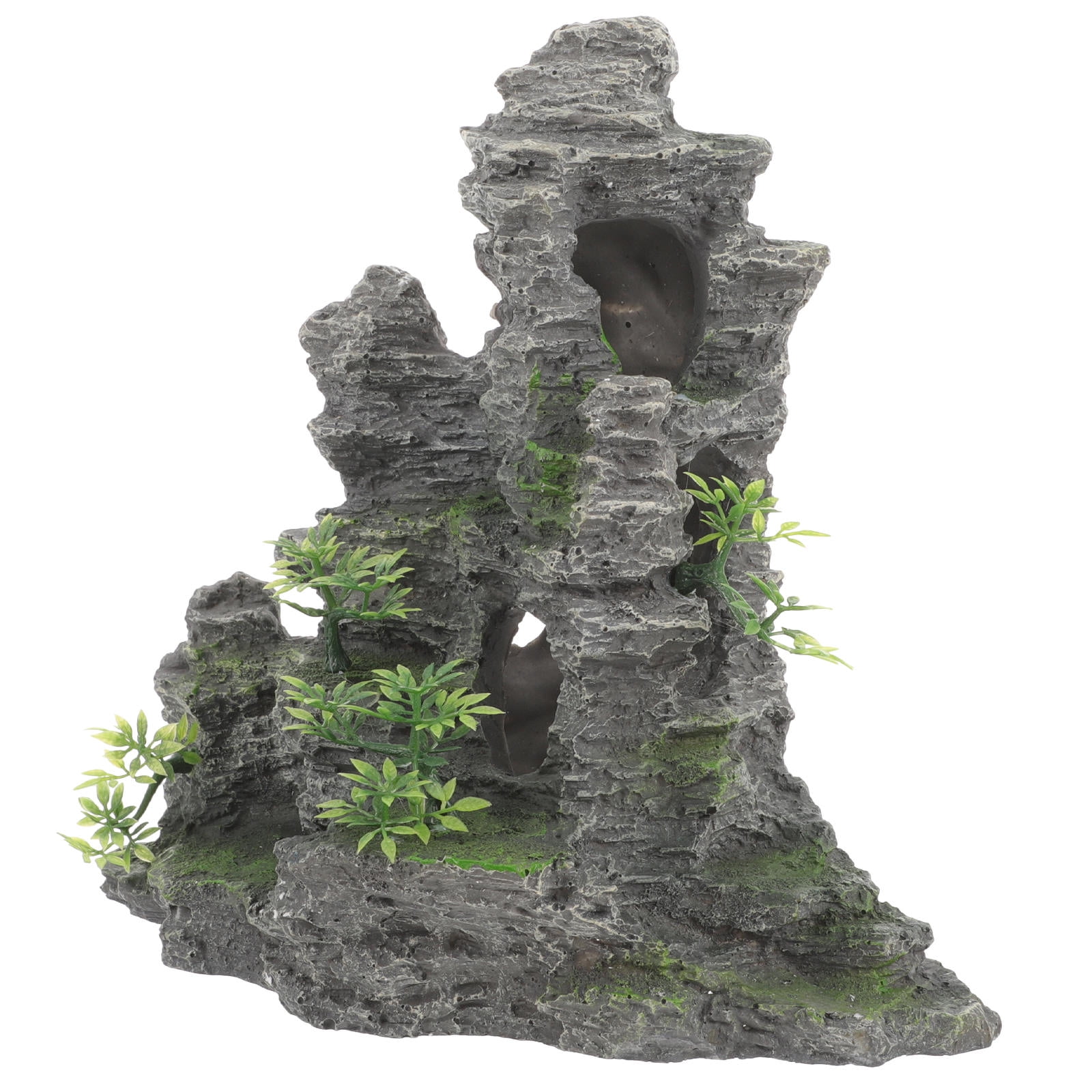 HEMOTON Aquarium Fish Shelter Tank Rockery Stone Aquatic Animal Decor ...
