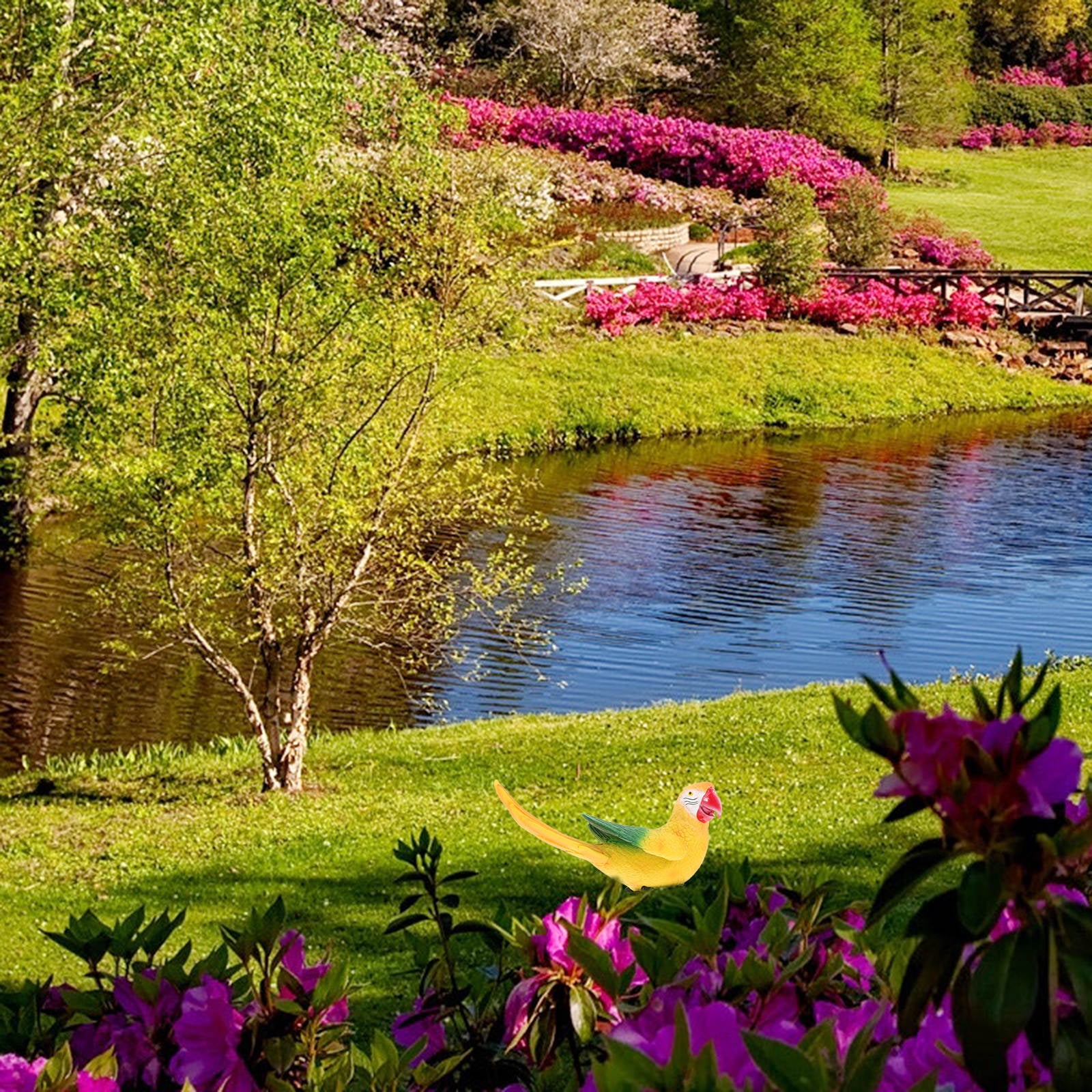 HEMOTON Artificial Parrot Model Fake Bird Statues Small Figurine ...