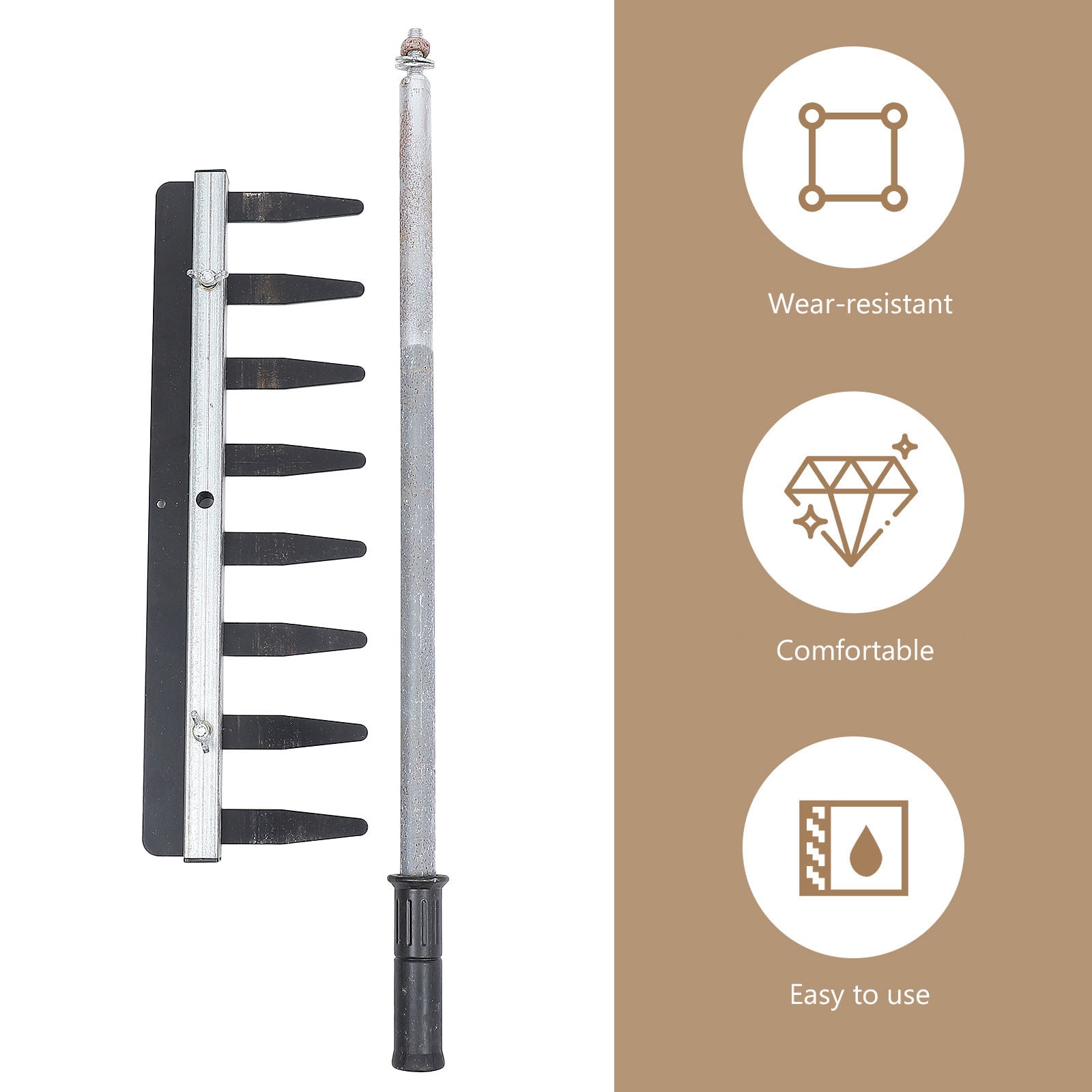 HEMOTON Ash Leveler Sand Flat Rake Aerator Lawn Tool Foldable for The ...