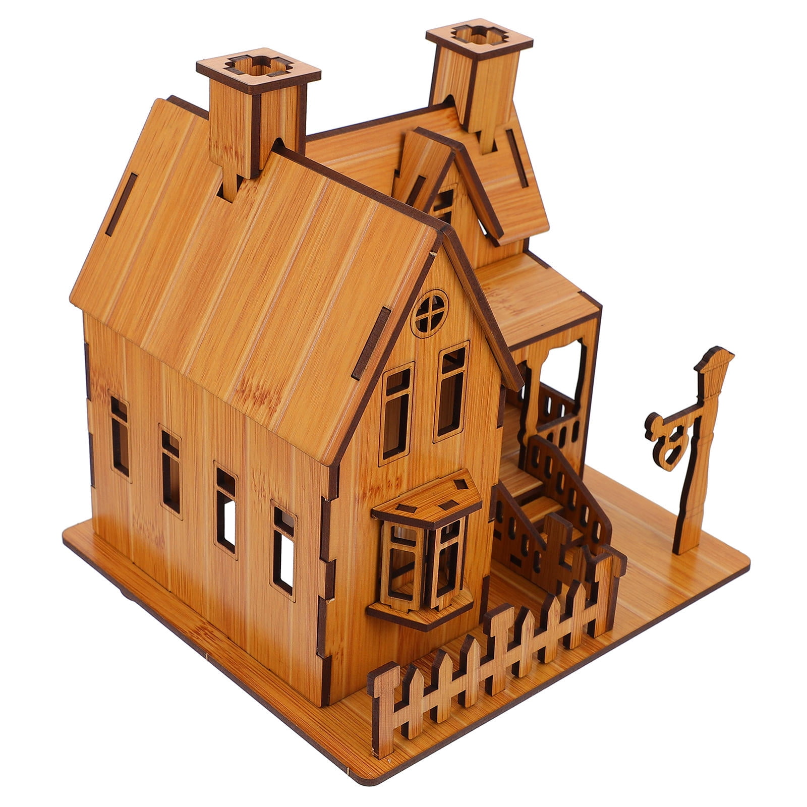 HEMOTON Assemble House Model Educational Toy DIY Puzzle Crafts Child ...