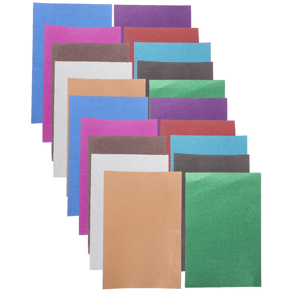 HEMOTON 20Pcs Assorted Color Glitter Cardstock Paper for Diy Craft ...