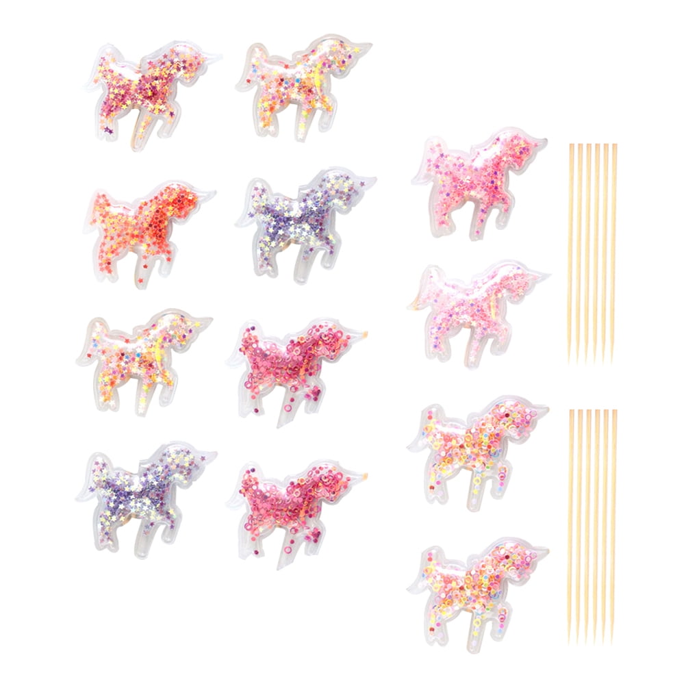 HEMOTON Assorted Color PVC Cake Topper with Sequins Embellishment for ...