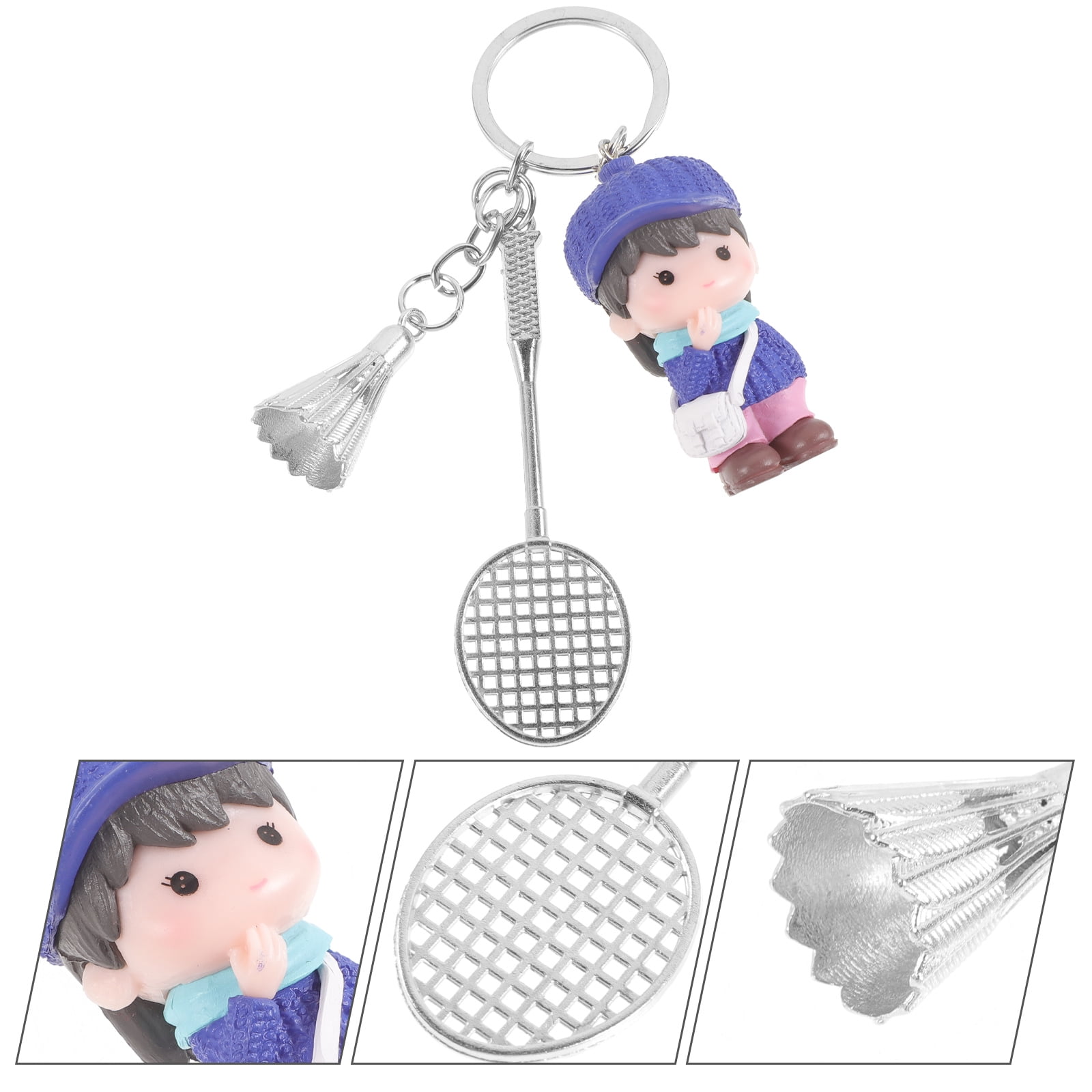 HEMOTON Badminton Pendant Keychain for Decoration PVC Material with ...