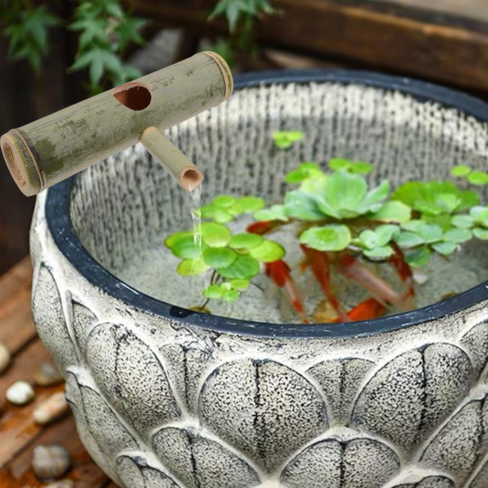 HEMOTON Bamboo Recycling Fountain Small Garden Fish Tank Water Fountain ...