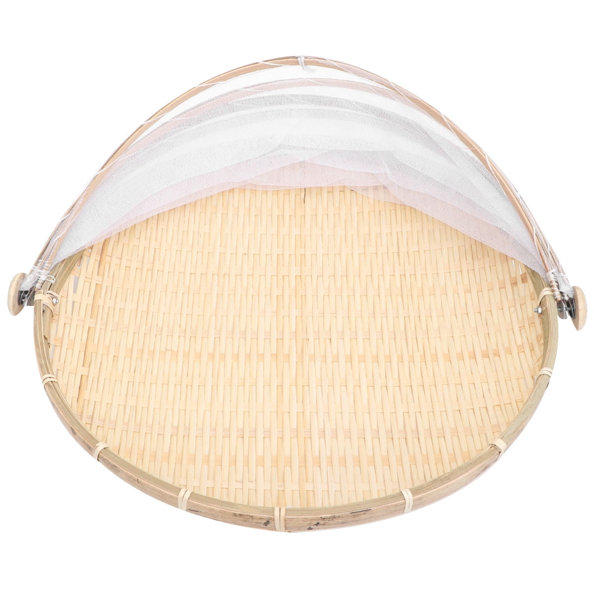HEMOTON Bamboo Woven Dry Goods Dustpan for Outdoor Party Camping Picnic ...