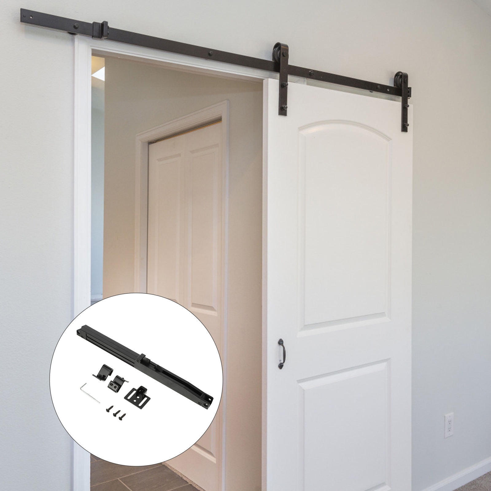 HEMOTON Barn Door Absorber Sliding Damper Kitchen Recess Keep Black ...