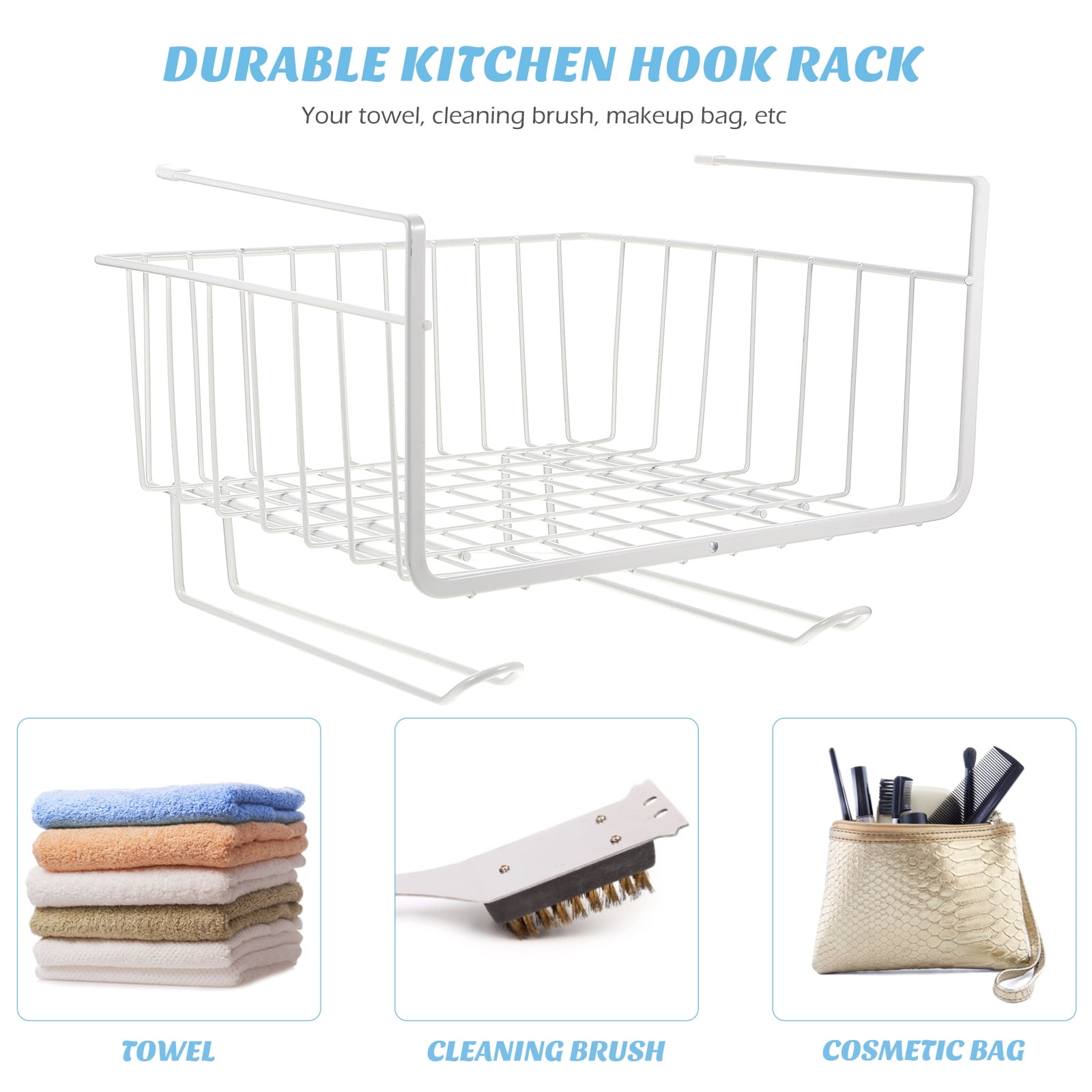 HEMOTON Basket under Shelf Wire Cabinet Hanging Organizer - Walmart.com