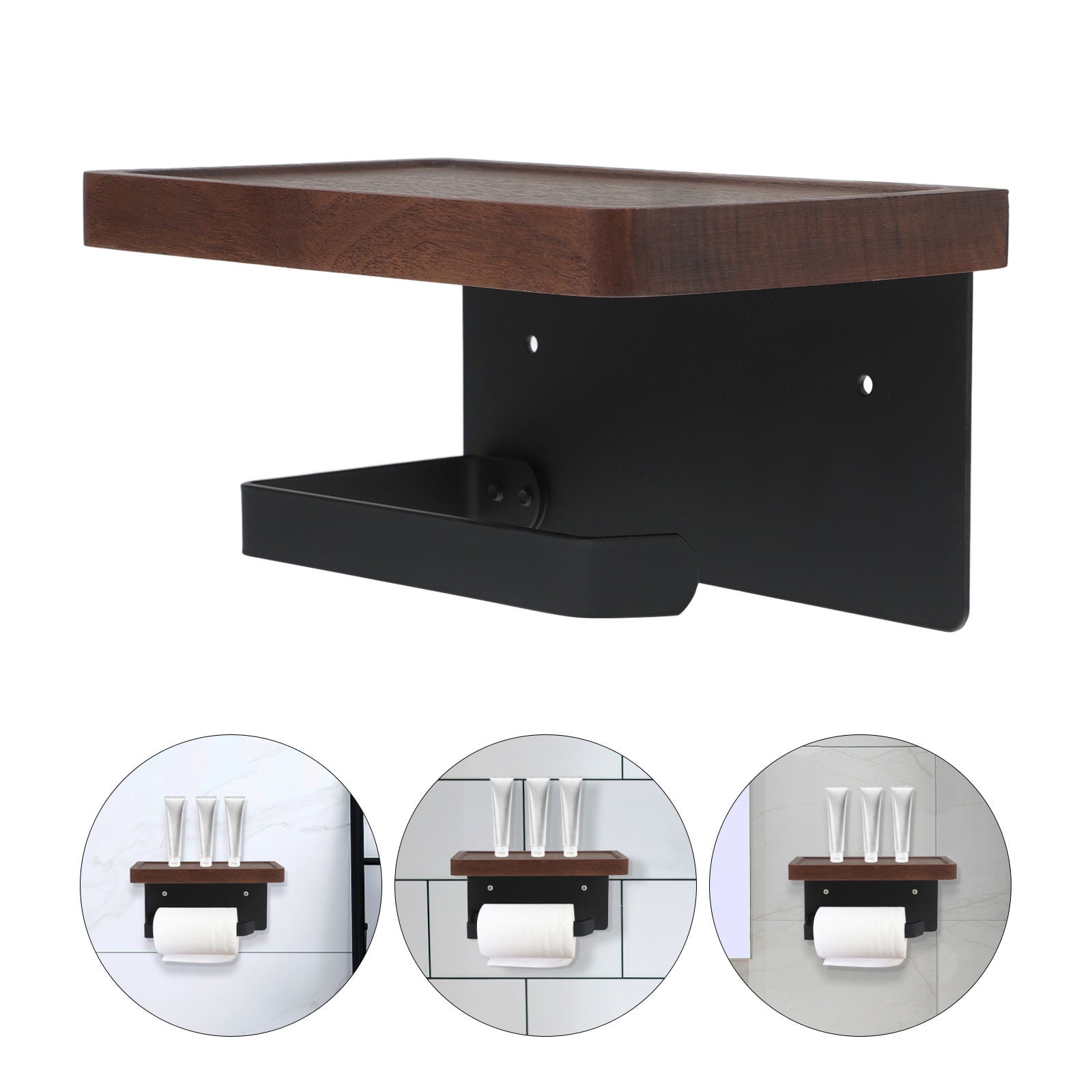 HEMOTON Bathroom Tissue Rack Cute Toilet Paper Holder Solid Wood ...