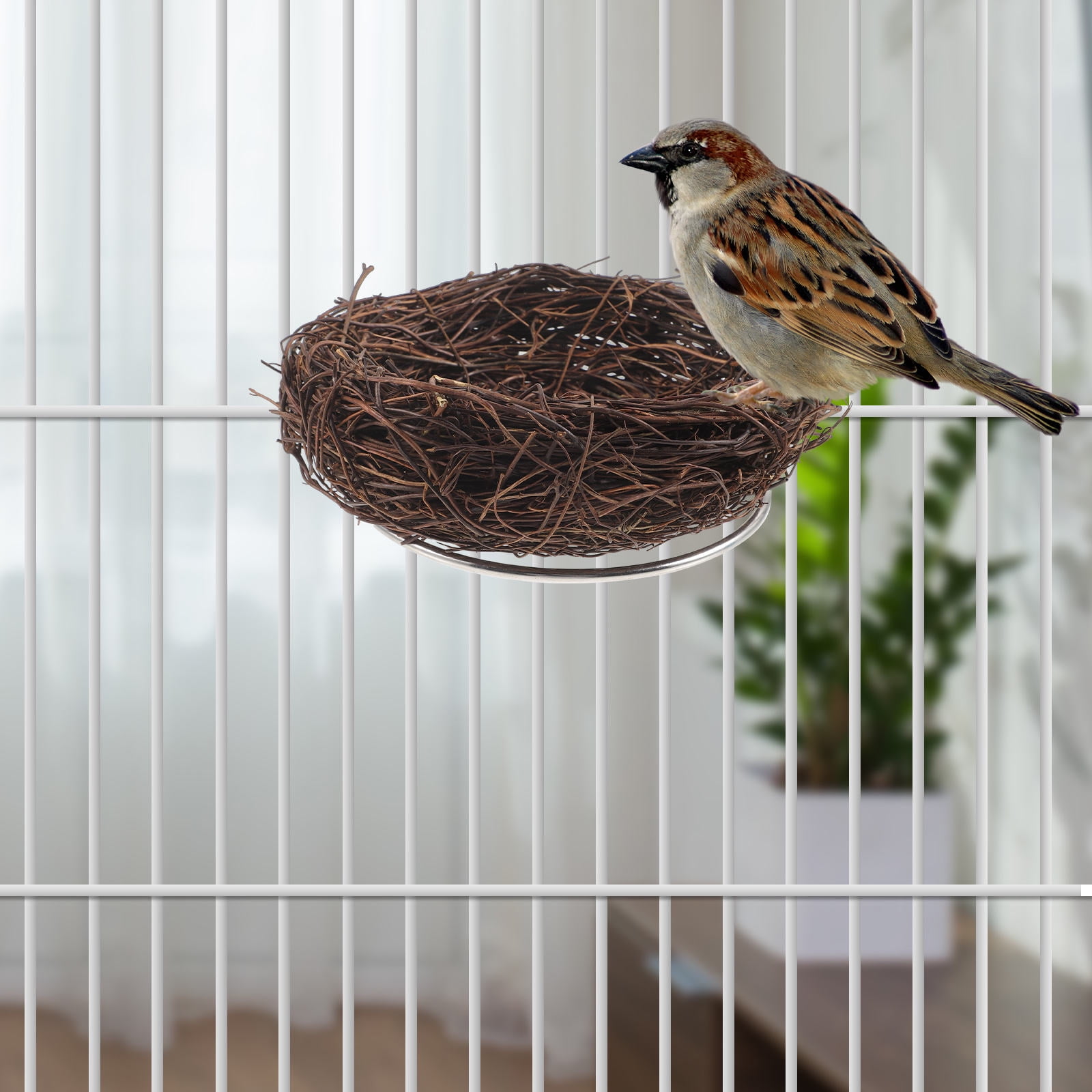HEMOTON Bird Breeding Nest Handwoven Bird Shed Bird Cave Parrot Cage ...