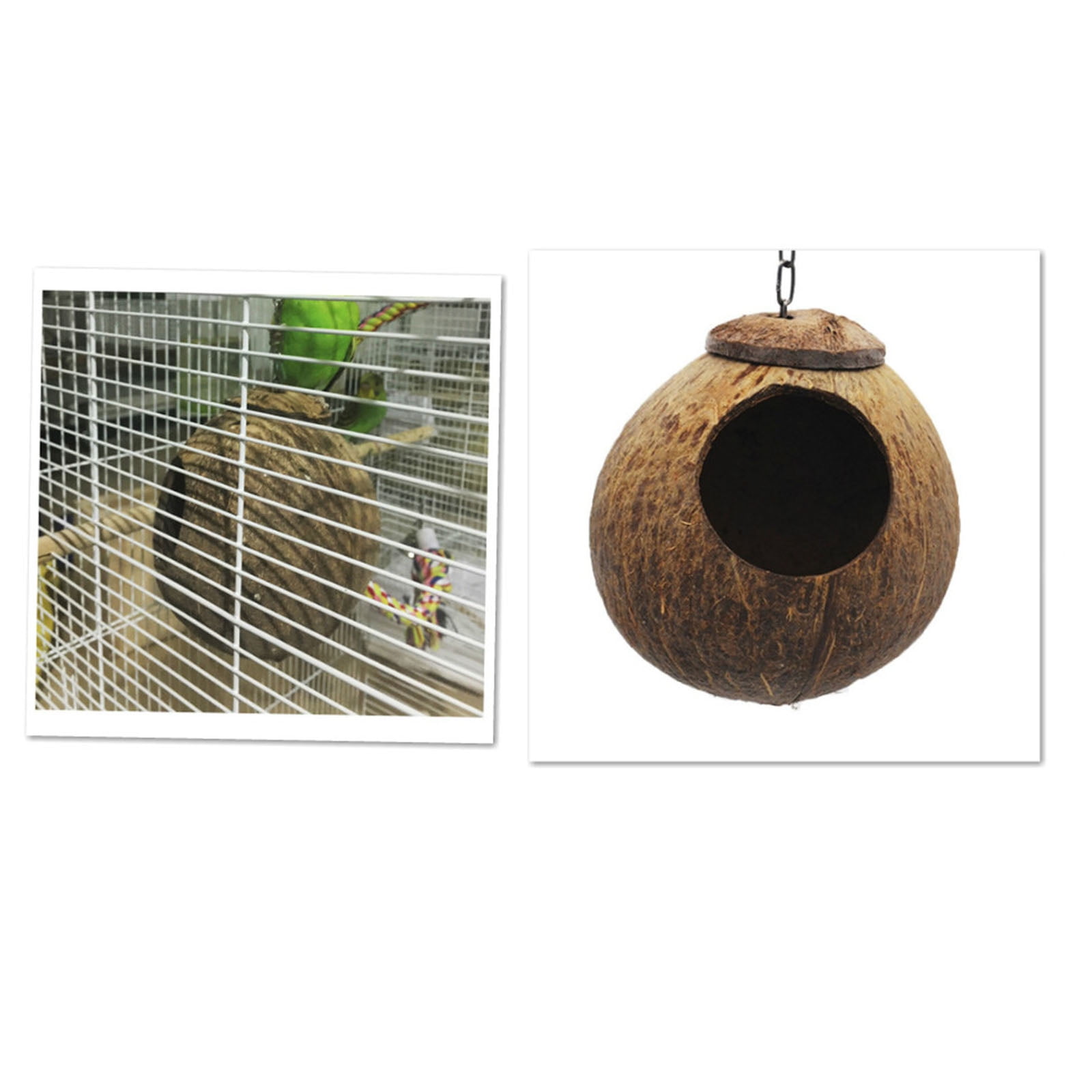 HEMOTON Bird Nest Coconut Shell Nest For Parakeets Budgerigar And Small ...